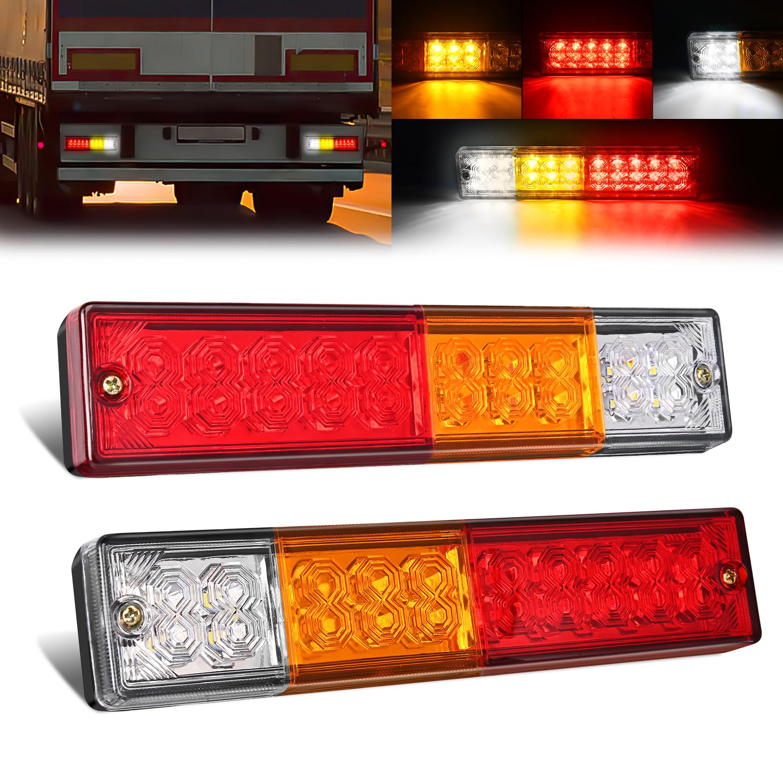Snapklik.com : 20 LED Trailer Light Kit 2PCS Running Stop Brake Turn ...