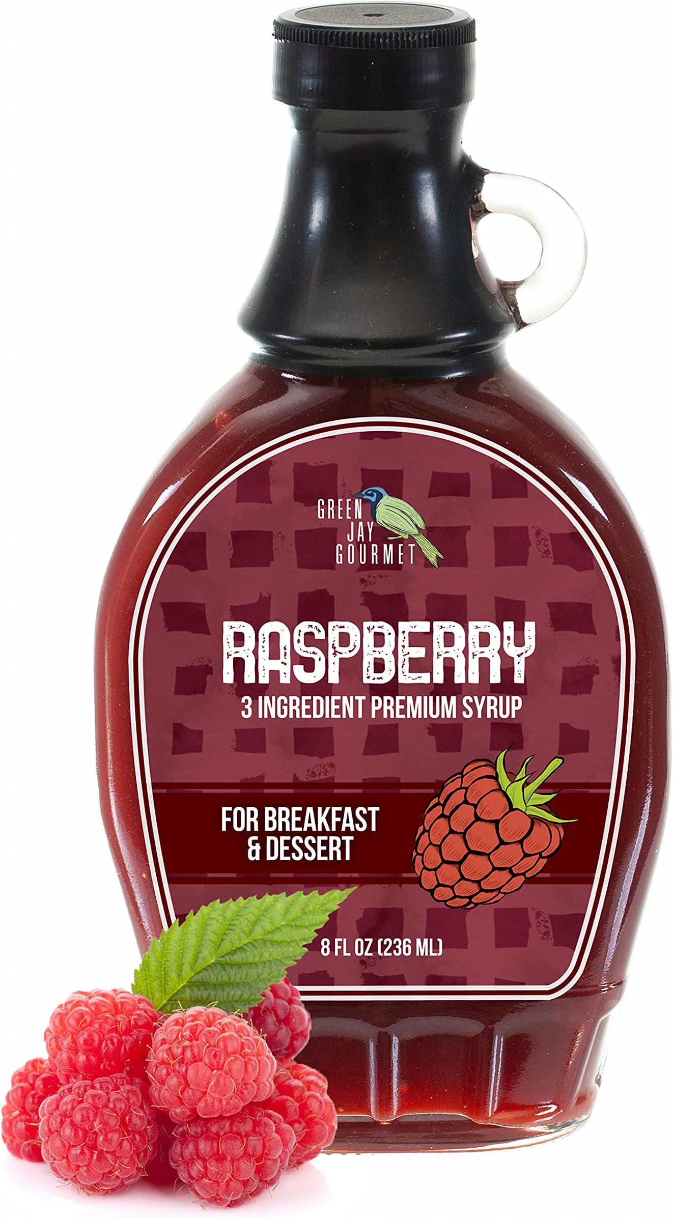 Amazon.com : Green Jay Gourmet Raspberry Syrup - 3 Ingredient Premium ...