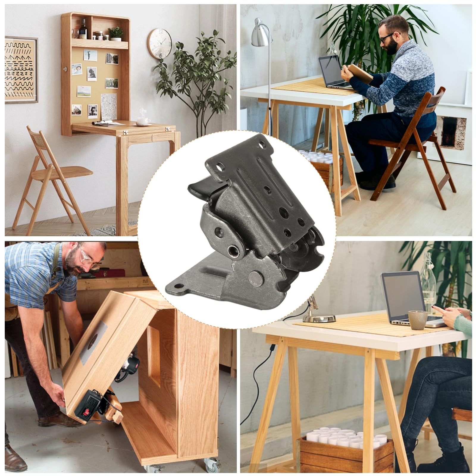 Snapklik.com : 8 PCS Foldable Support Bracket Self Locking Hinge For ...