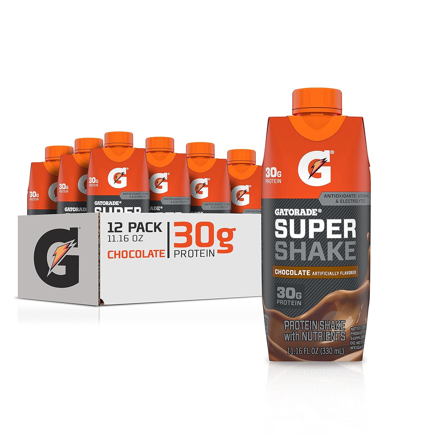 Amazon.com : Gatorade Super Shake, Chocolate, 30g Protein, 11.16 fl oz ...