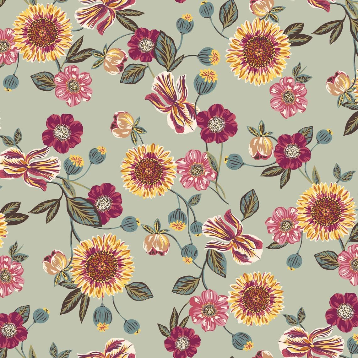 Amazon.com: Texco Inc Flowers Design Brushed Poly Spandex Large ...