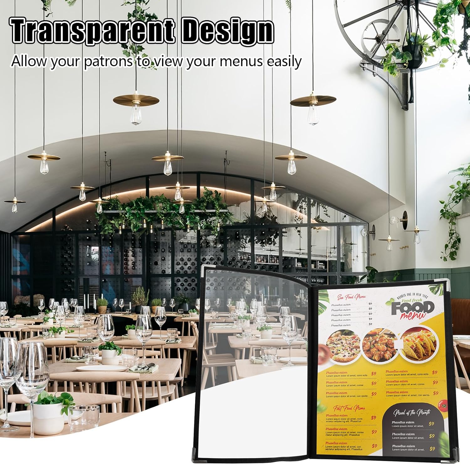 Clear Menu Leather Menu Cover, Restaurant Menu Cover Book, Cafe Bar ...