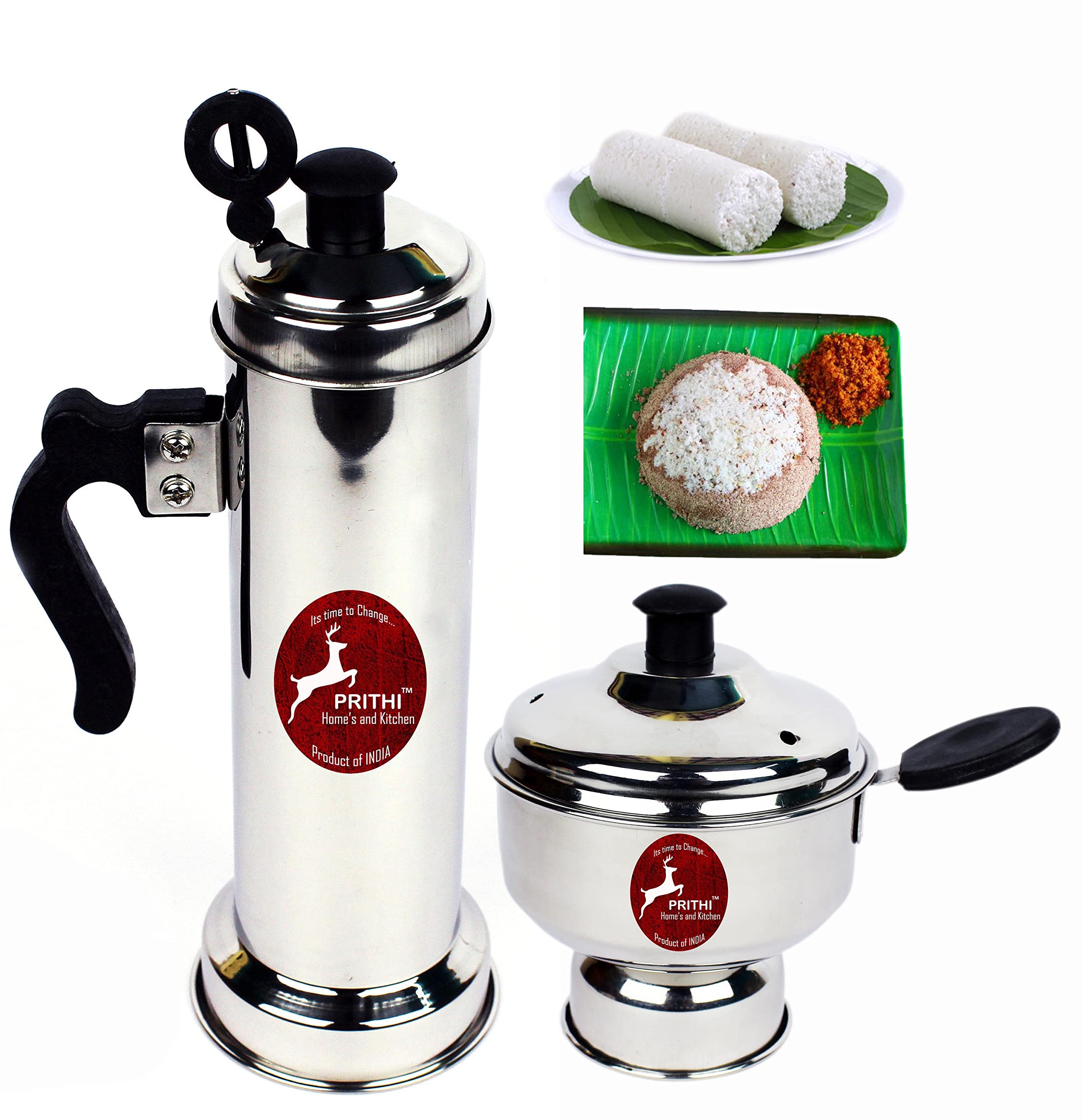 Prithi Homes And Kitchen Combo Stainless Steel Puttu Maker Puttu ...