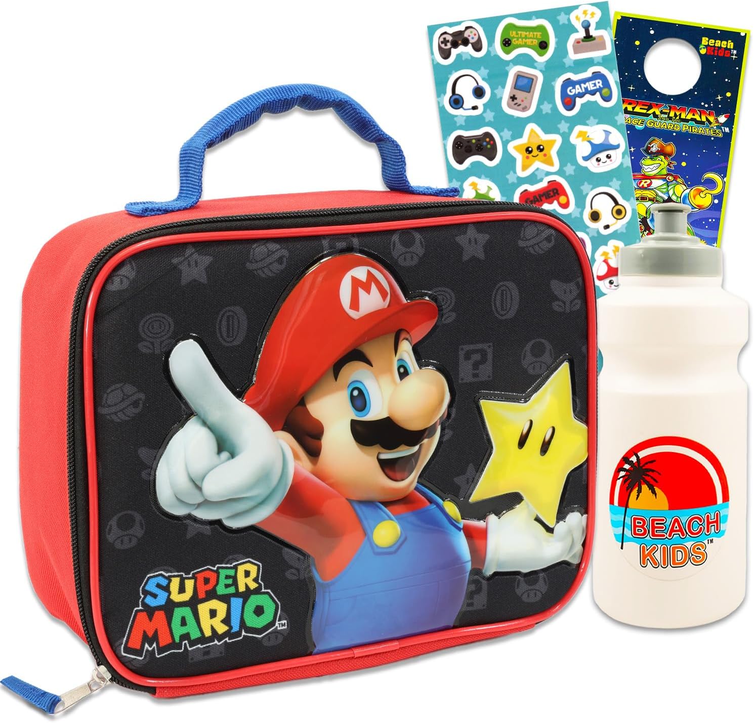 Amazon.com: Super Mario Lunch Box Set - Bundle of Insulated Mario Lunch ...