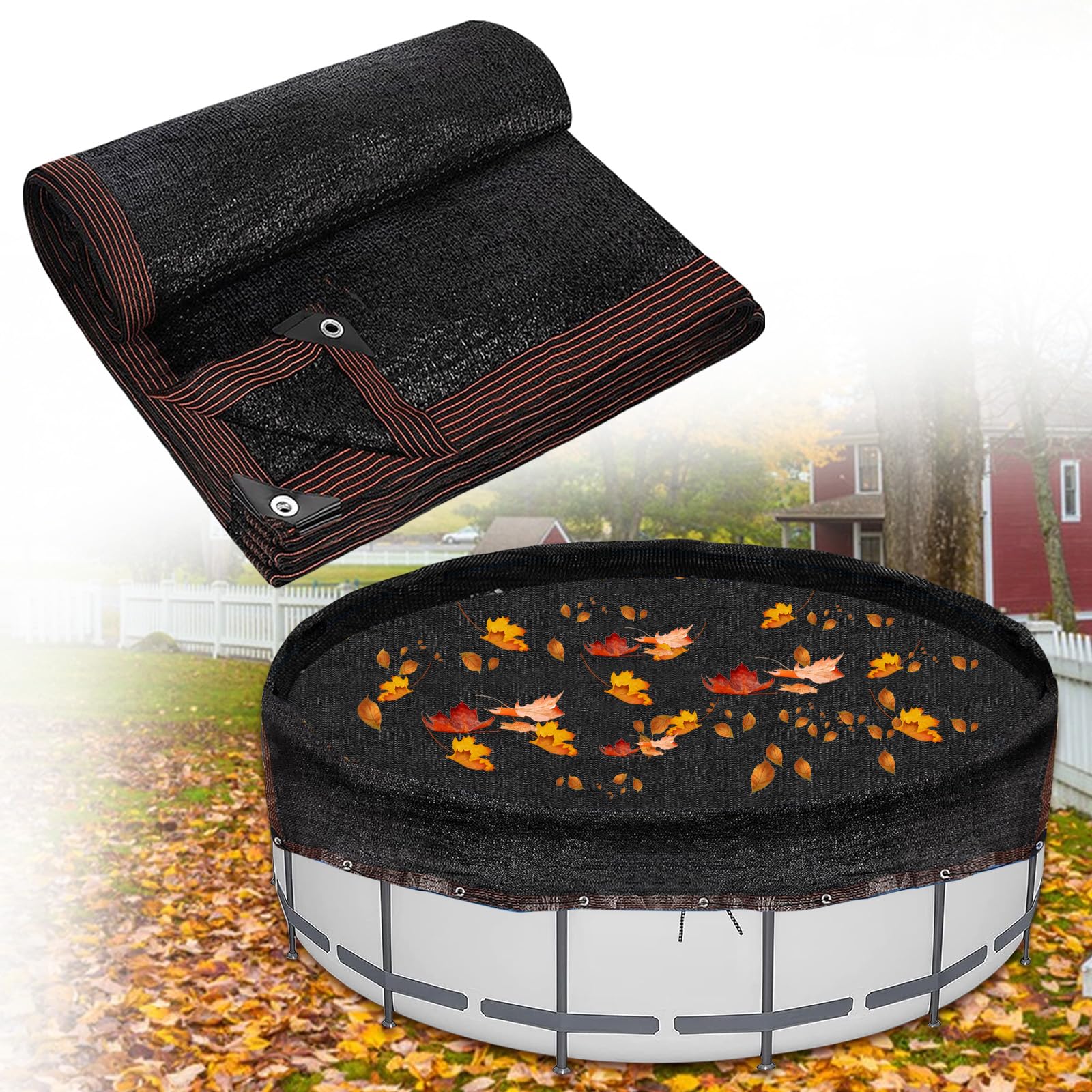 Snapklik.com : Hlimior 18 Feet Round Leaf Net Cover For Above Ground Pool