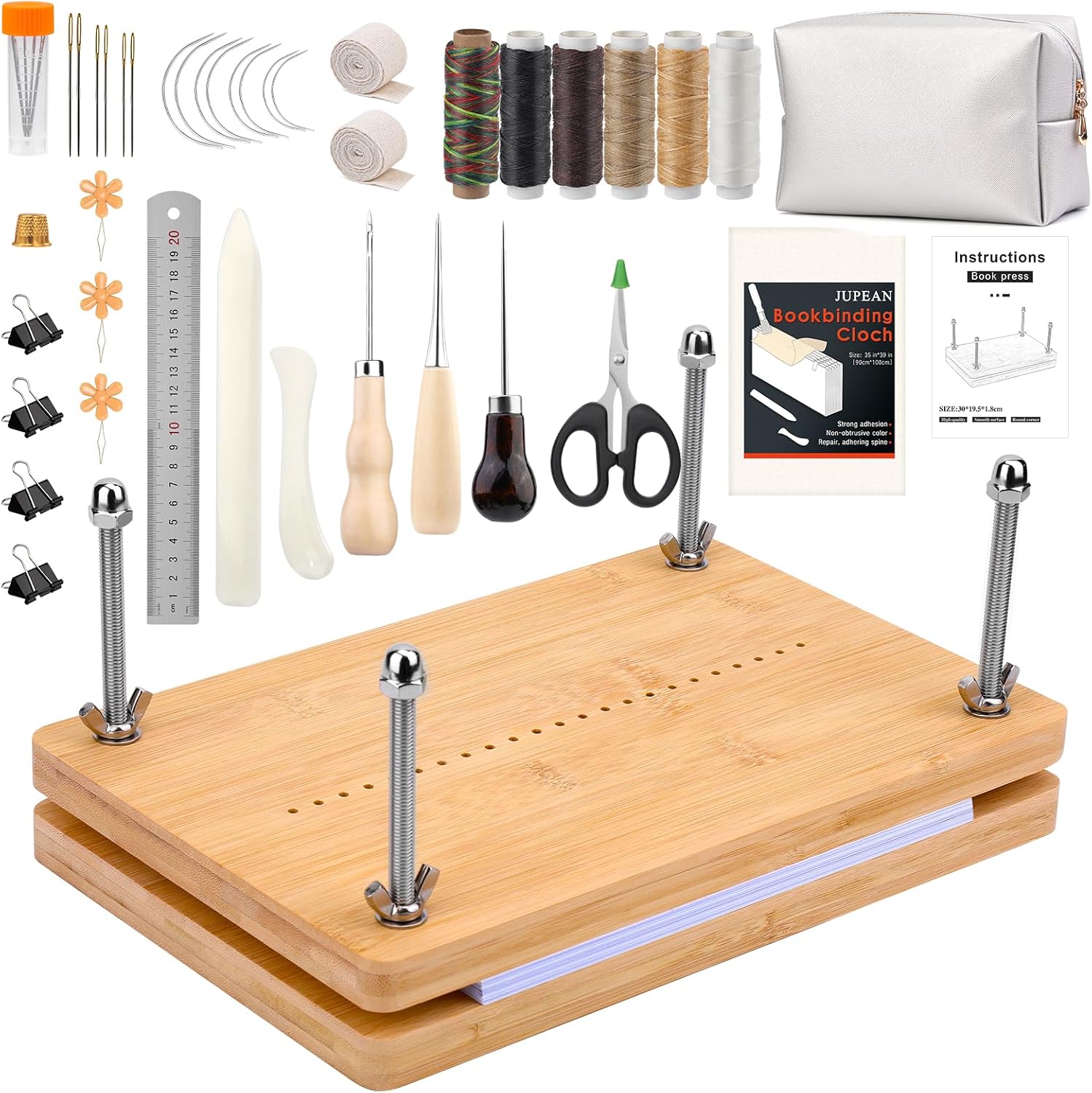 Amazon.com: JUPEAN Bookbinding Kit, Book Making Kit, Bookbinding ...