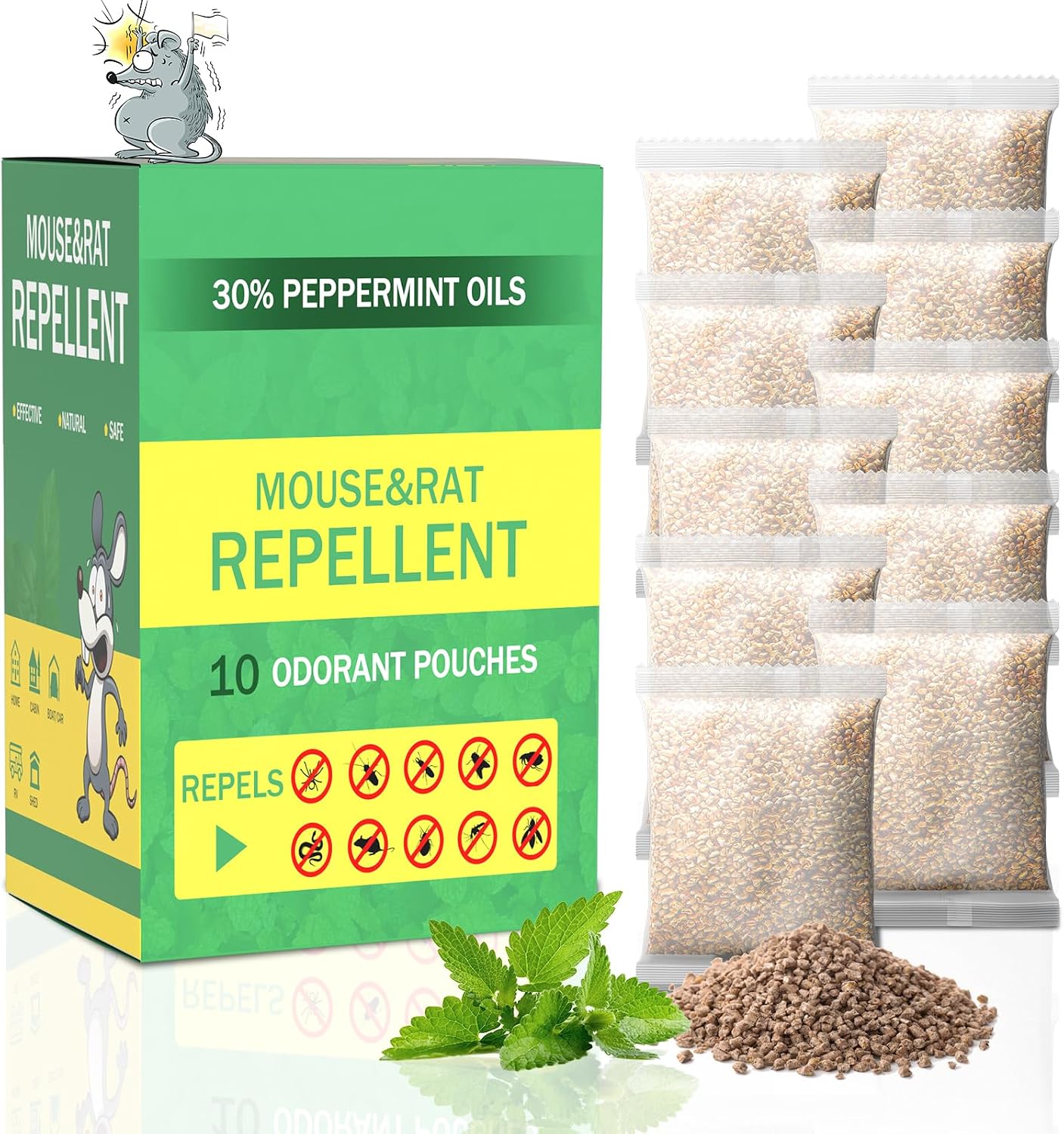 Amazon.com: Mouse Repellent Pouches for Indoor and Outdoor - Natural ...