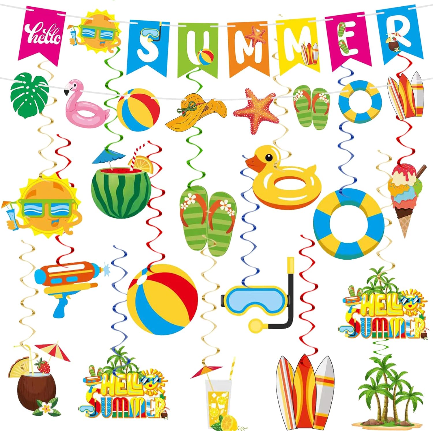 Amazon.com: 30 Pcs Summer Party Decorations,Beach Party Decorations ...