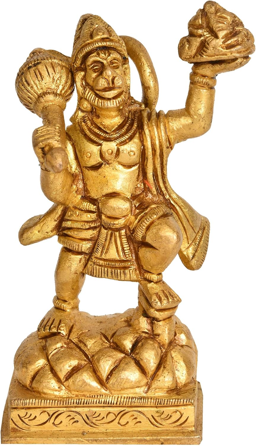 Amazon.com: Exotic India Lord Hanuman Holding The Mountain of Herbs ...