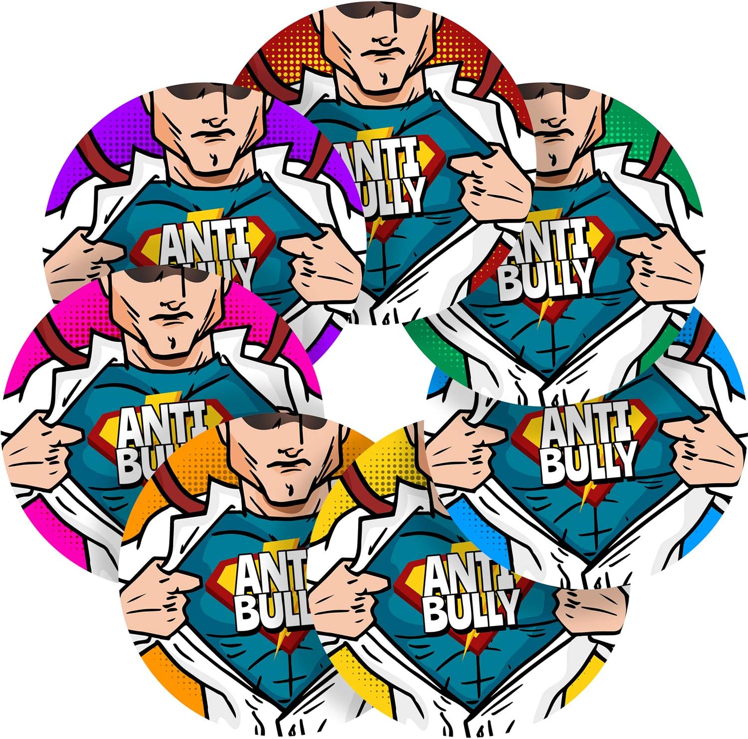 Anti-Bullying Comic Superhero Student Motivational Reward Sticker ...