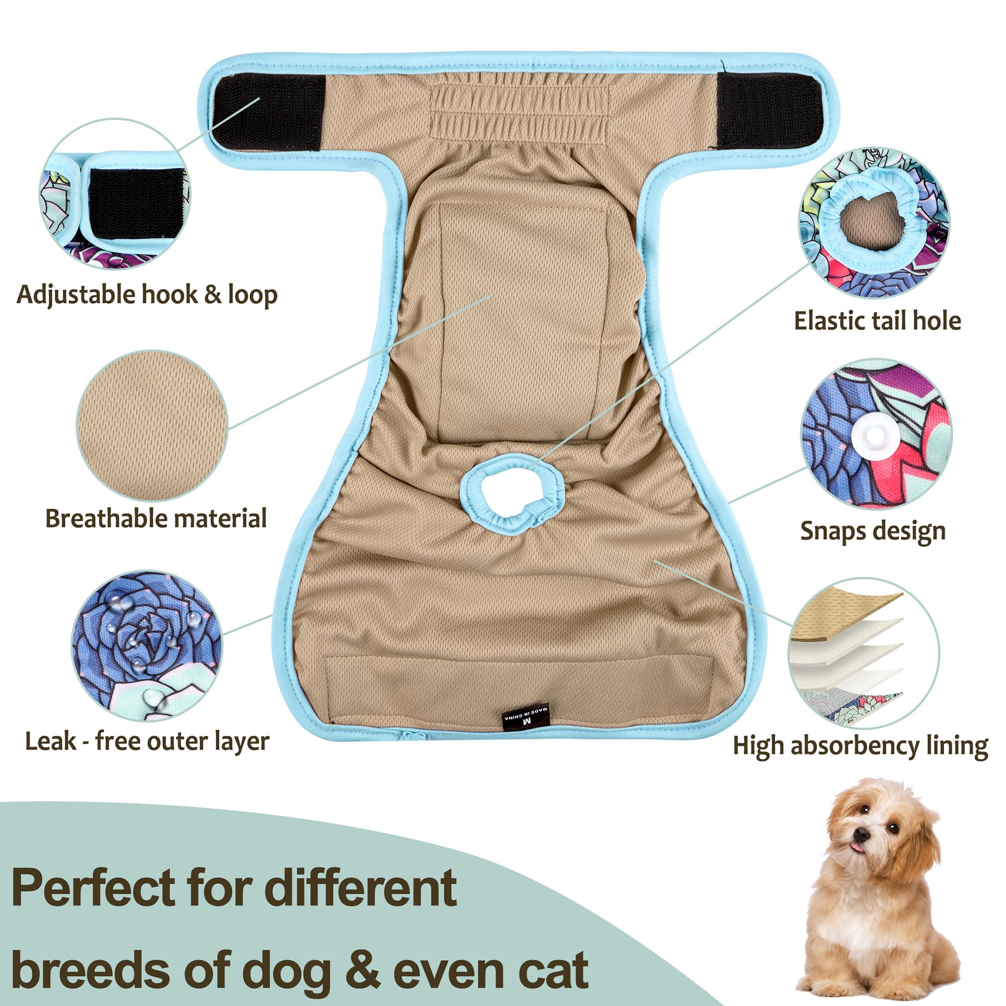 Snapklik.com : Grecle Washable Female Dog Diapers - Premium Reusable ...