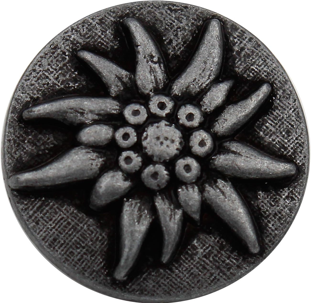 silber dunkel matt Metallknöpfe Knöpfe Metall Edelweiss Blume Blüte ...