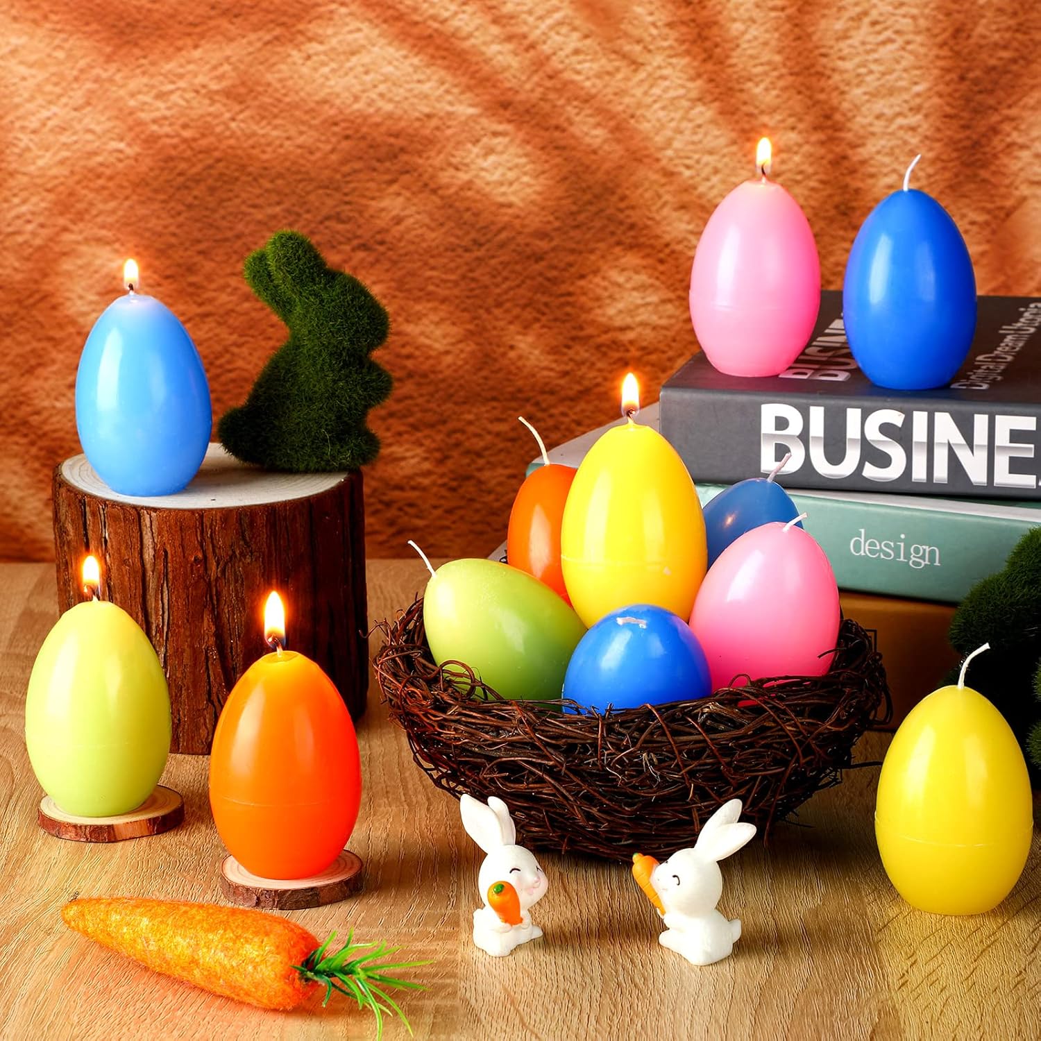 Amazon.com: 12 Pcs Easter Eggs Candles Soy Wax Colorful Easter Candles ...