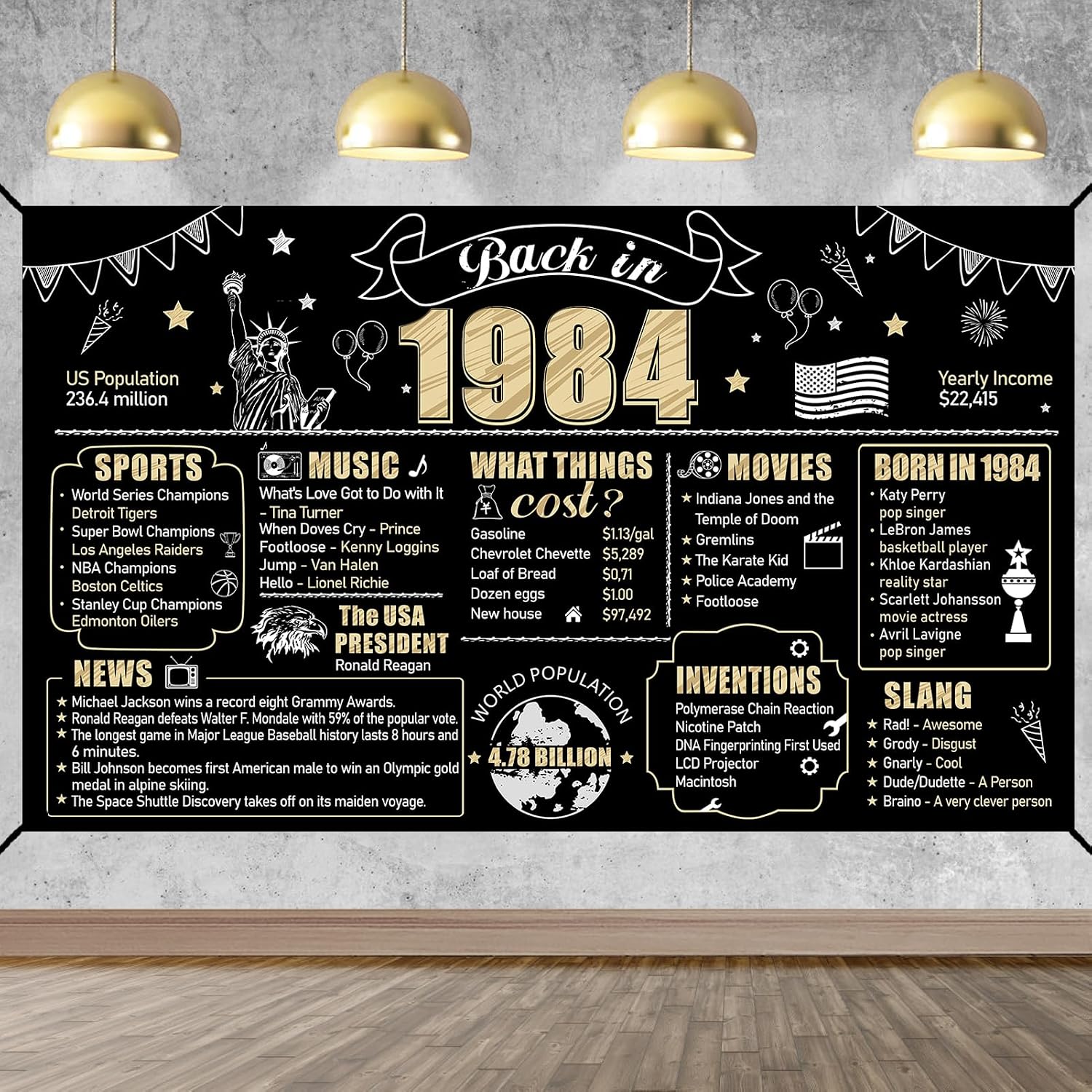 Amazon.com: Eiurteao Large 40th Birthday Decorations Back in 1984 ...
