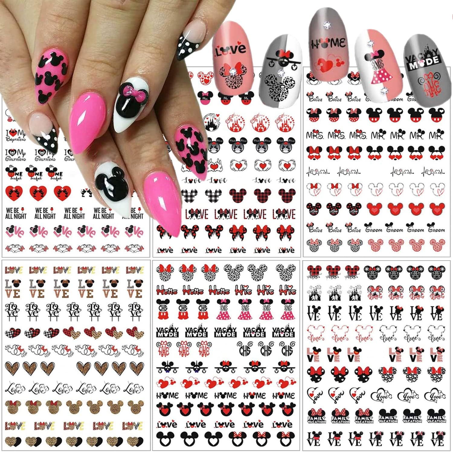 Amazon.com: 8pcs 3D Cute Nail Art Stickers Self Adhesive Nail Decals ...
