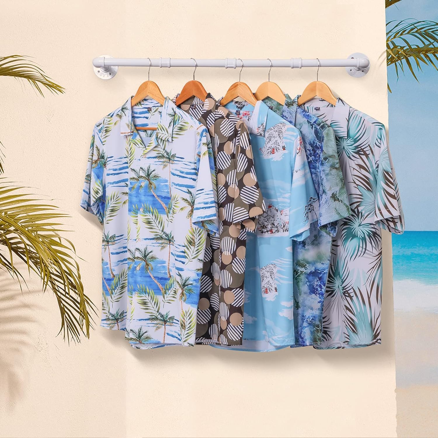 Snapklik.com : Industrial Pipe Clothing Rack, White Wall Mounted ...