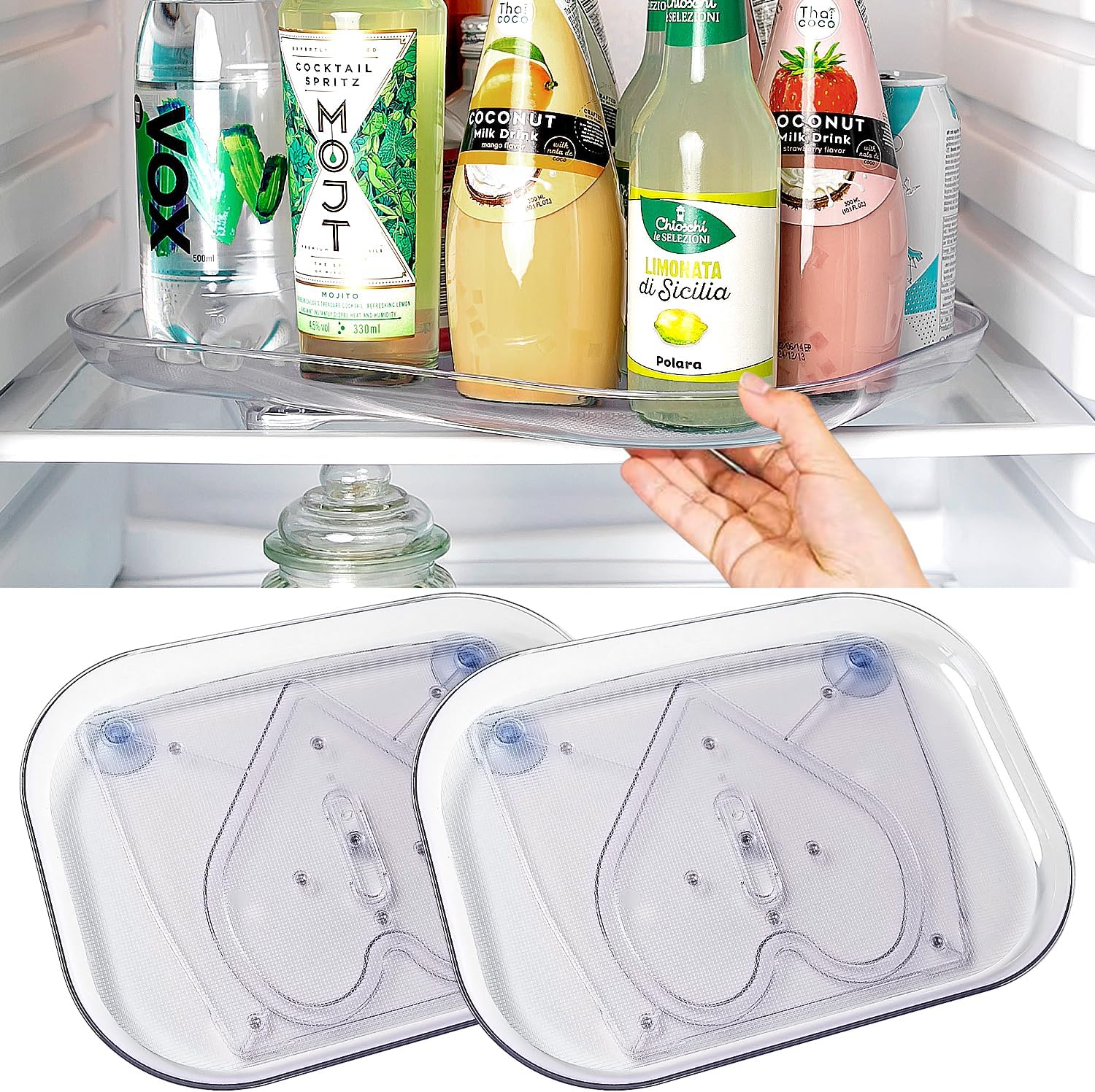 Amazon.com - Lazy Susan for Refrigerator, 3PCS Fridge Lazy Susan Clear ...