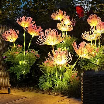 Amazon.com : Solar Garden Lights Glowing Flowers & Stems, Outdoor ...