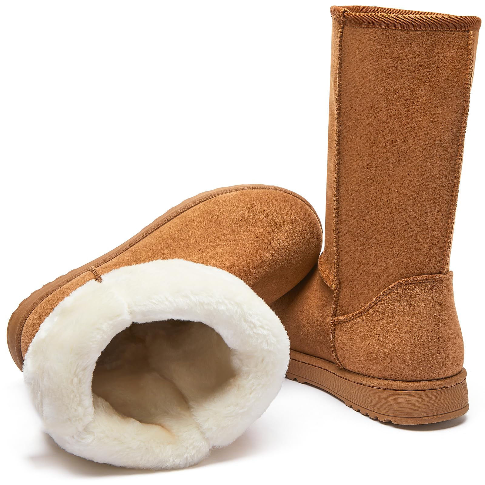 ZGR Women's Classics Winter Snow Boots Microfiber Mid-Calf Fur Lined ...