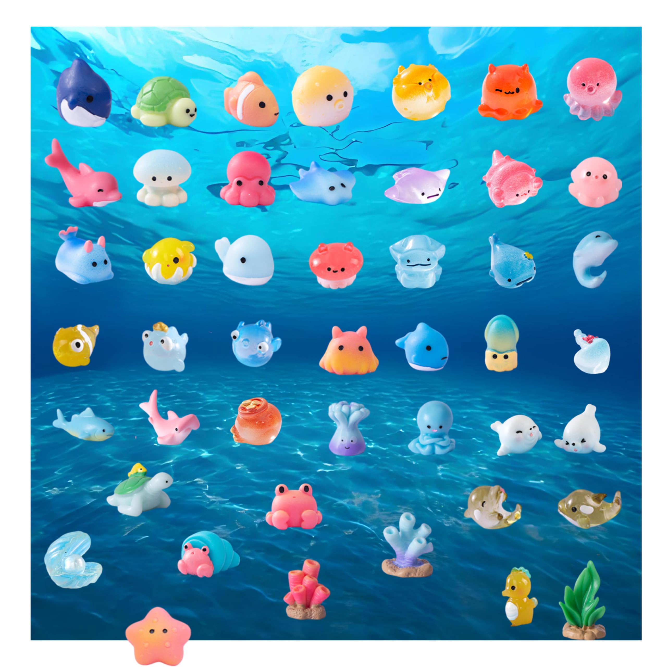 Amazon.com: mozhixue Resin Animals Variety Pack 100 PCS Mini Ocean ...