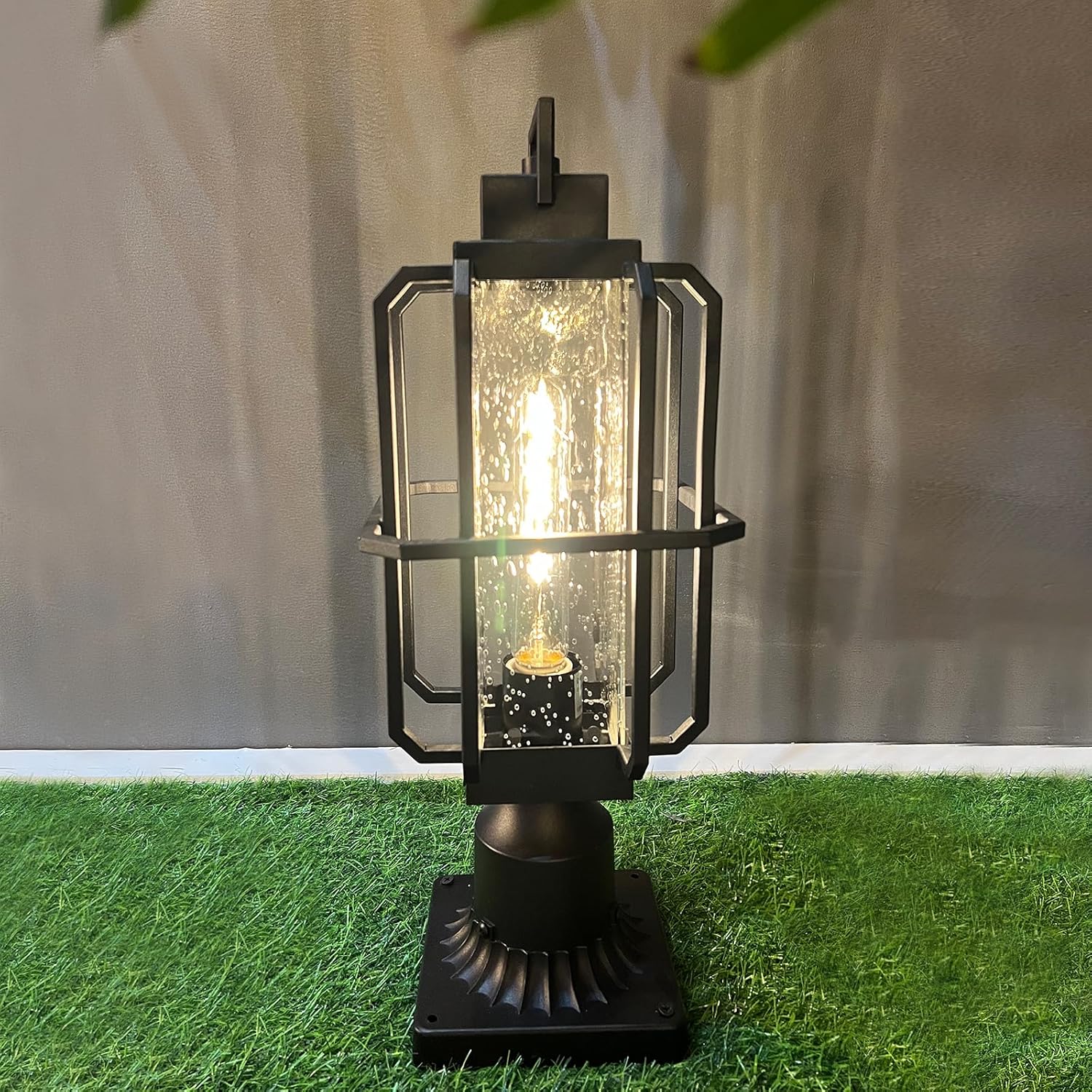KAUEN Outdoor Post Light, Exterior Lamp Post Light Fixture with Pier ...