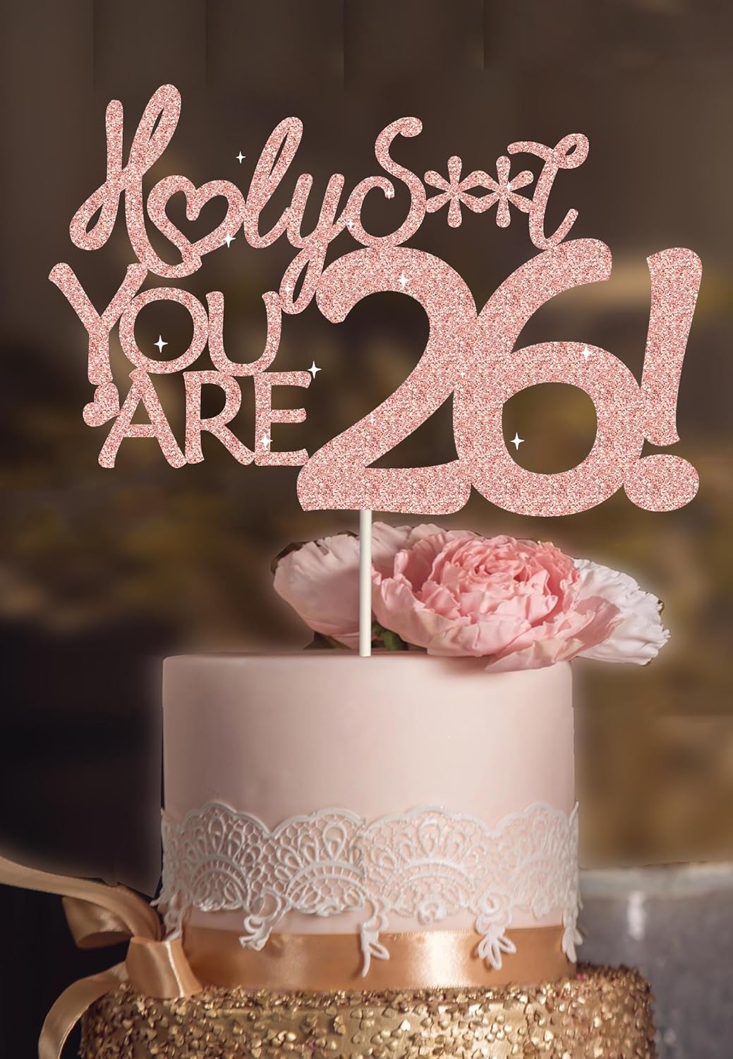 Amazon.com: Pink 26th Birthday Cake Topper for women 26th Birthday Cake ...