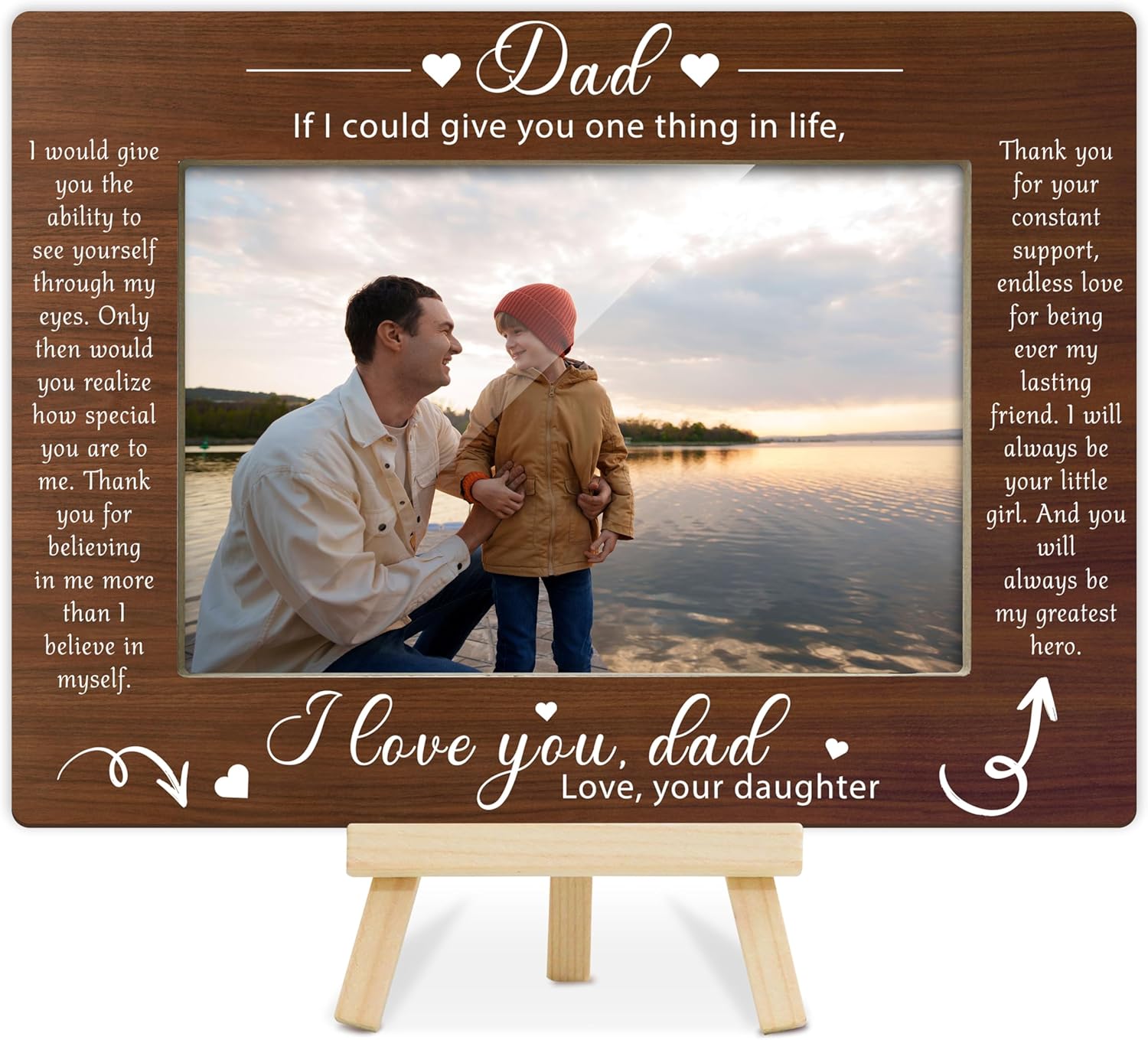 Amazon.com - ZIIUFRN Dad Gifts, Daddy & Daughter Picture Frame 4X6 ...