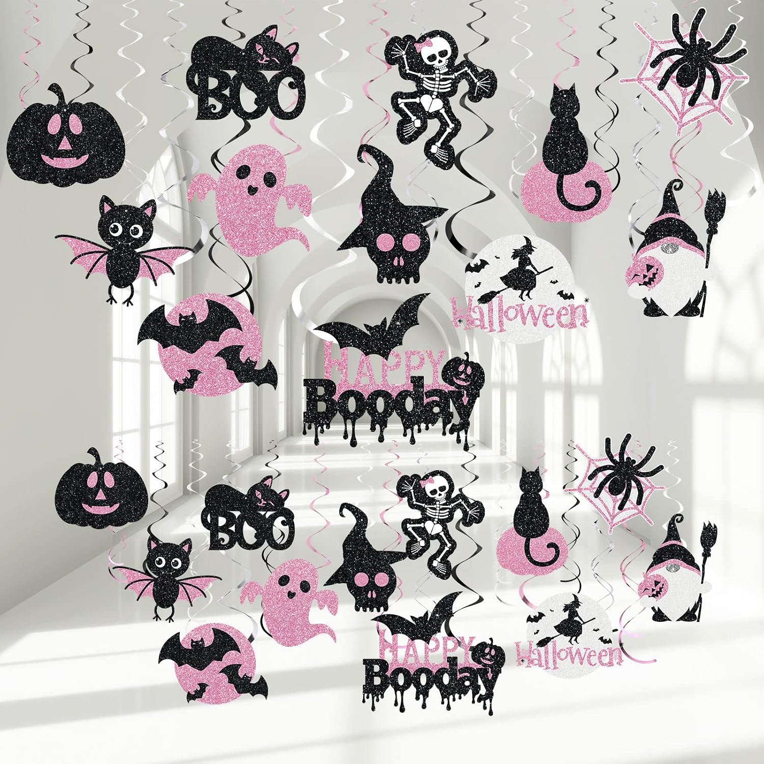 Amazon.com: 36 PCS Halloween Hanging Swirls Decoration Happy Boo Day ...