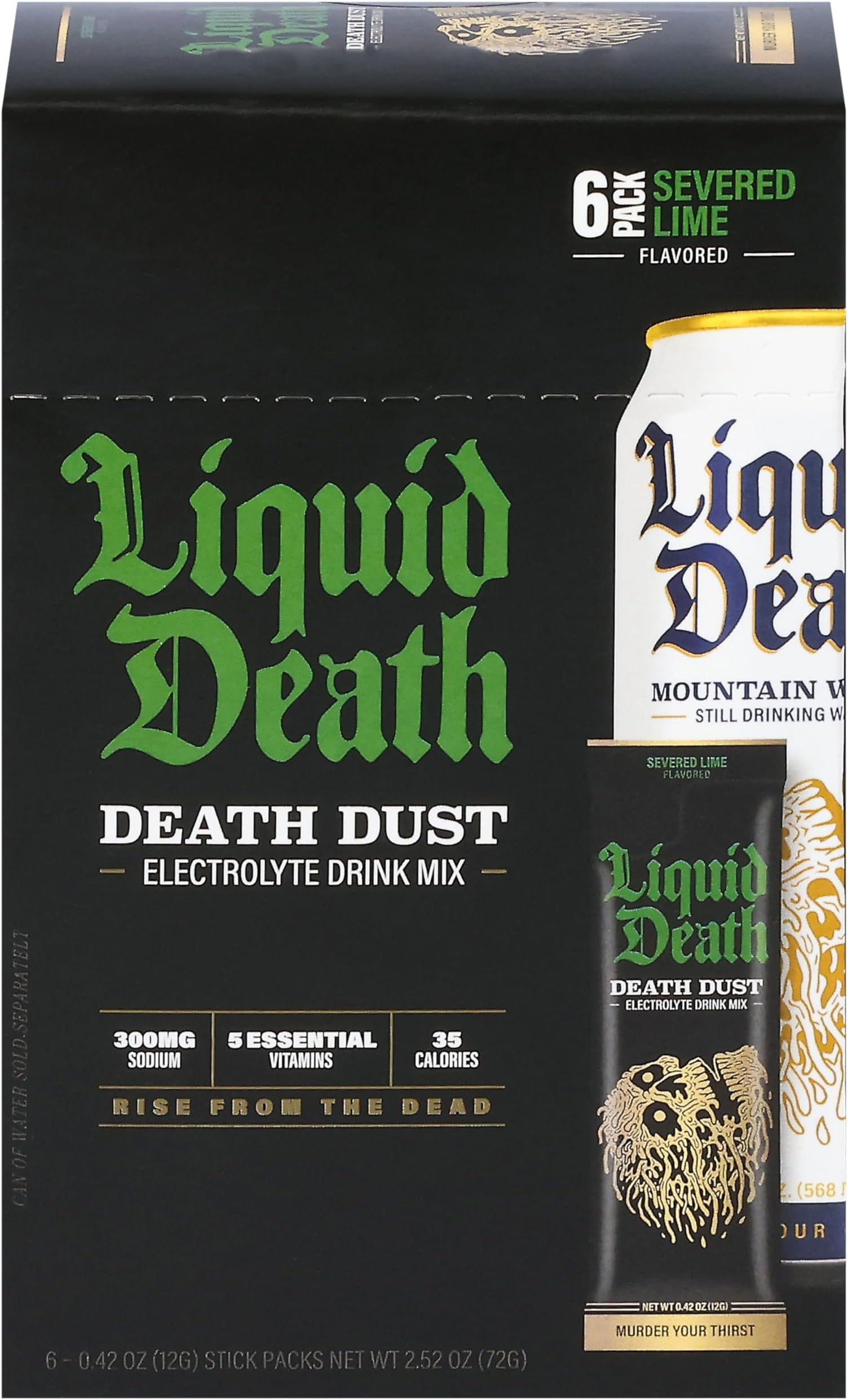Amazon.com : Liquid Death, Drink Mix Death Dust Lime 6Pk, 2.52 Ounce ...