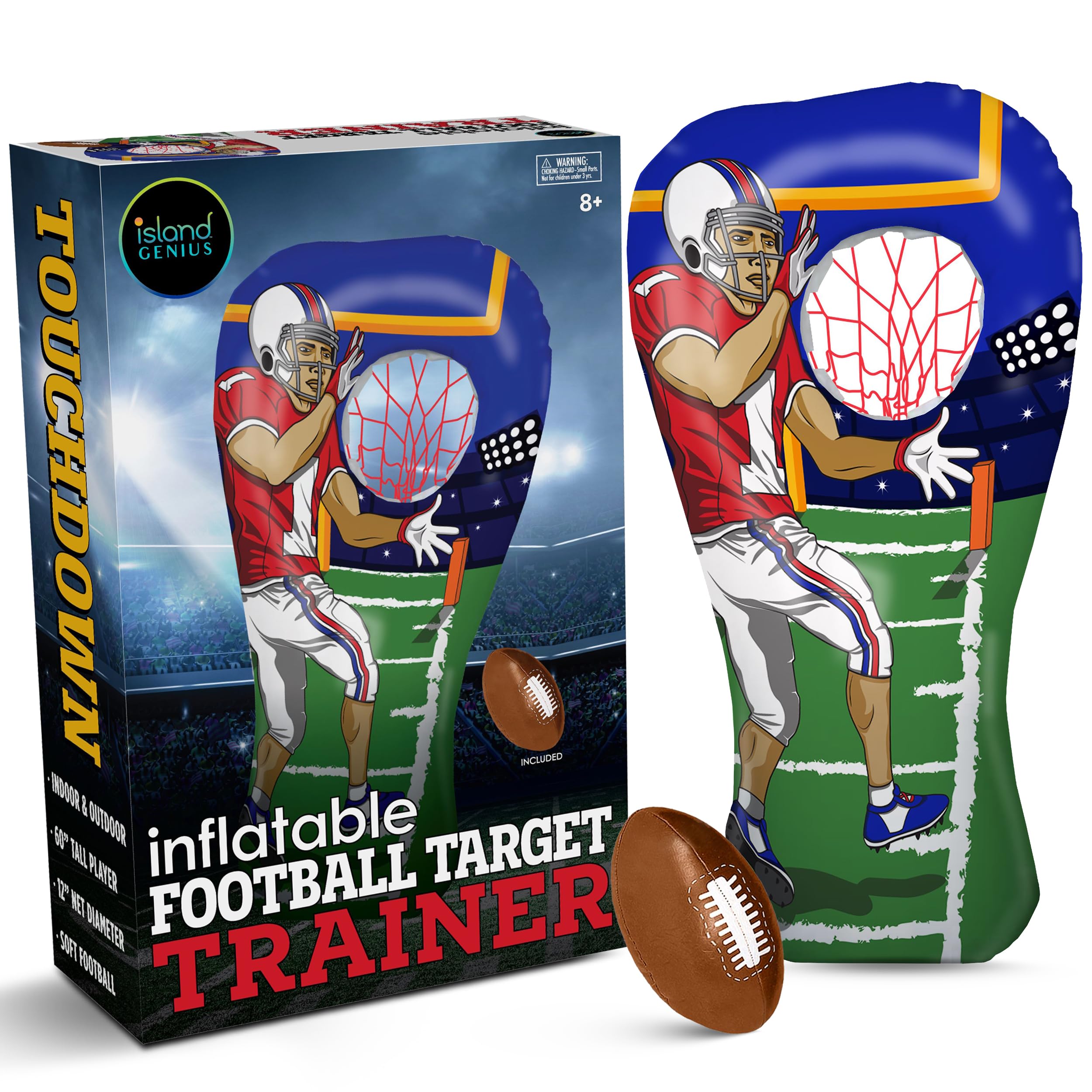 Amazon.com: Island Genius Inflatable Football Toss Party Game, 60-Inch ...