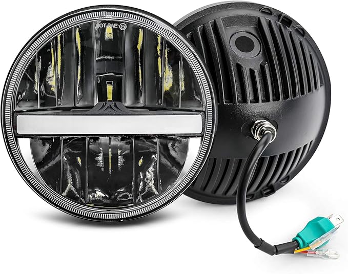 Amazon.com: 7 inch LED Headlight Round 6024 led headlight with Amber ...