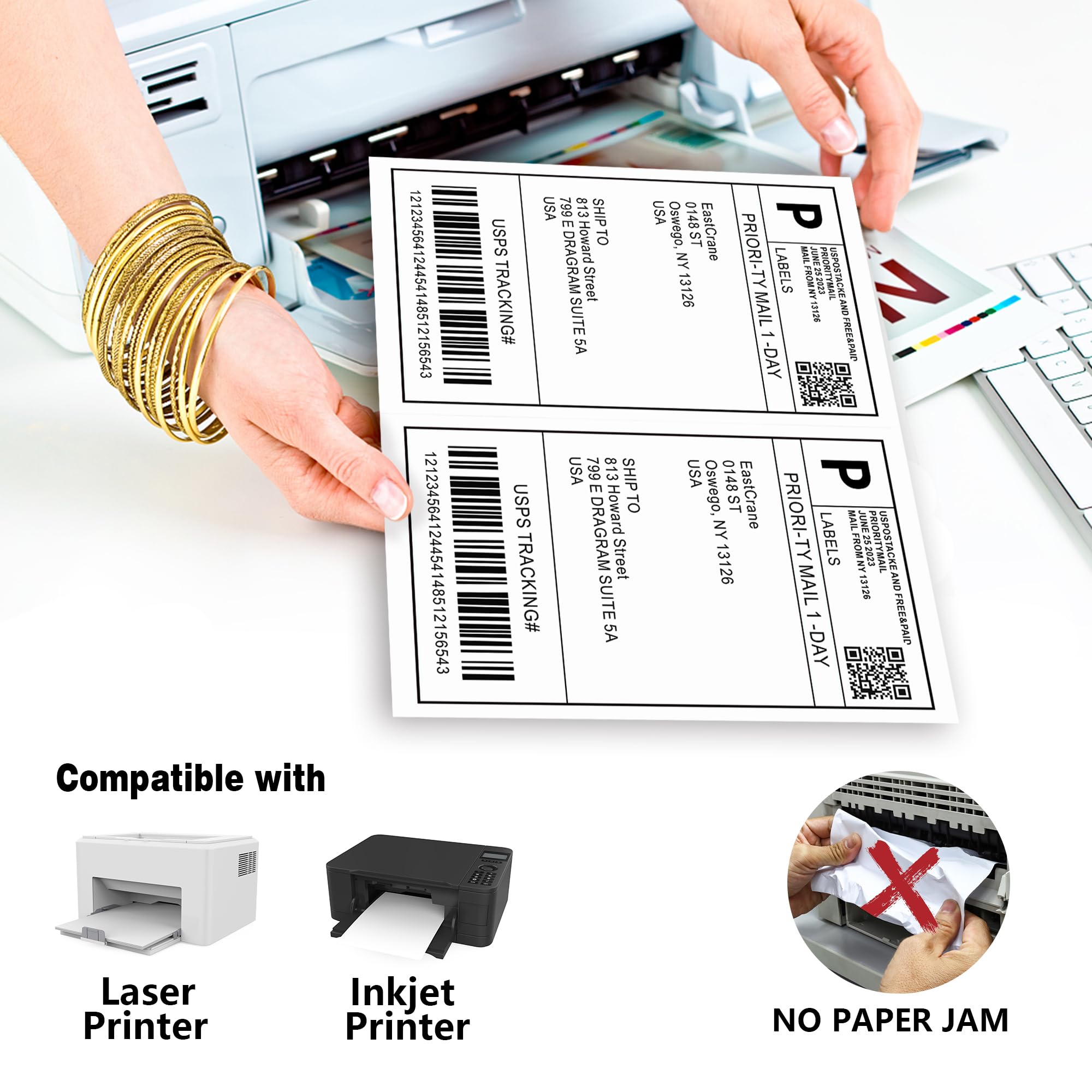 Snapklik.com : EastCrane 8.5"x5.5" Shipping Labels
