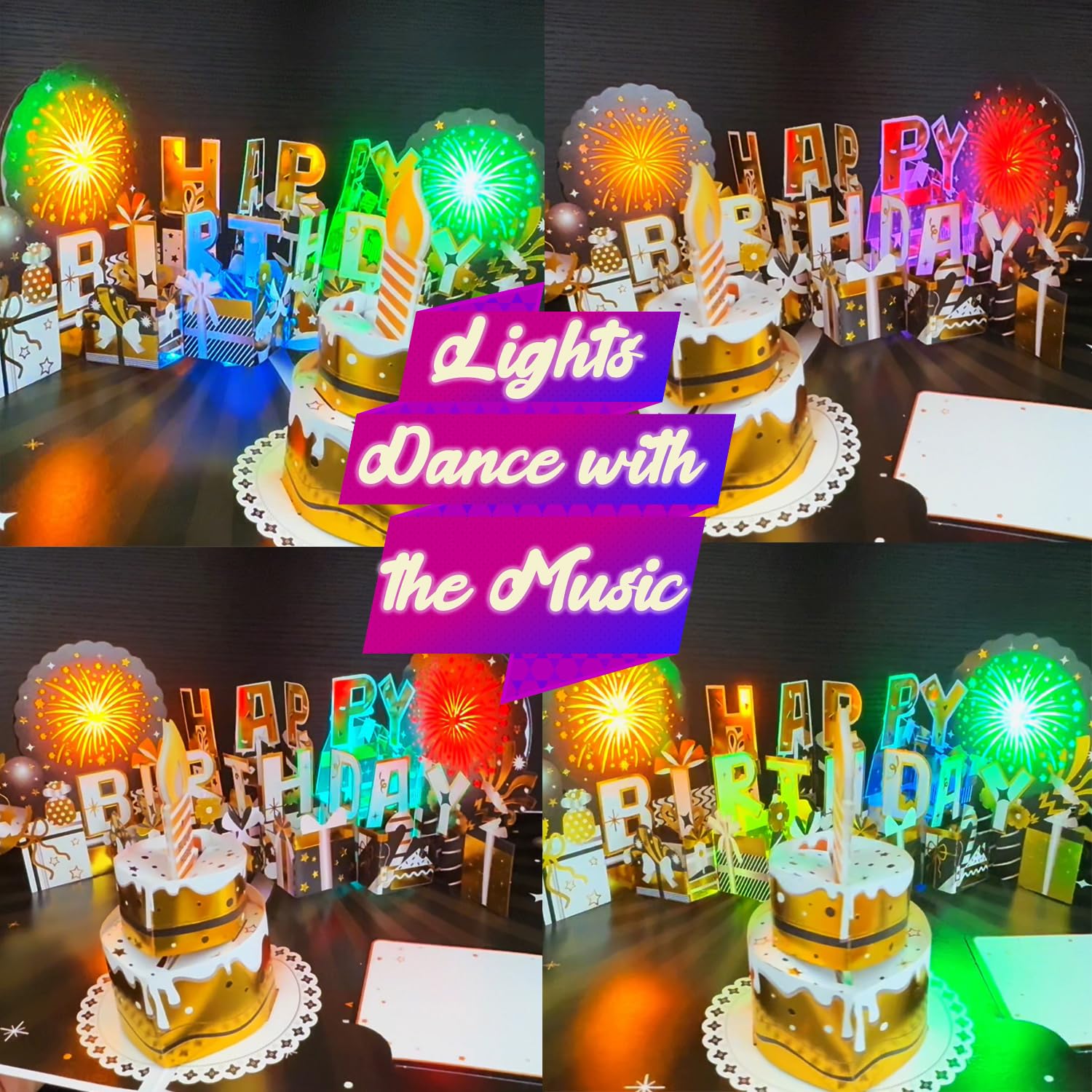 Happy Birthday Birthday Card, Musical Pop Up W Firework Birthday Cards