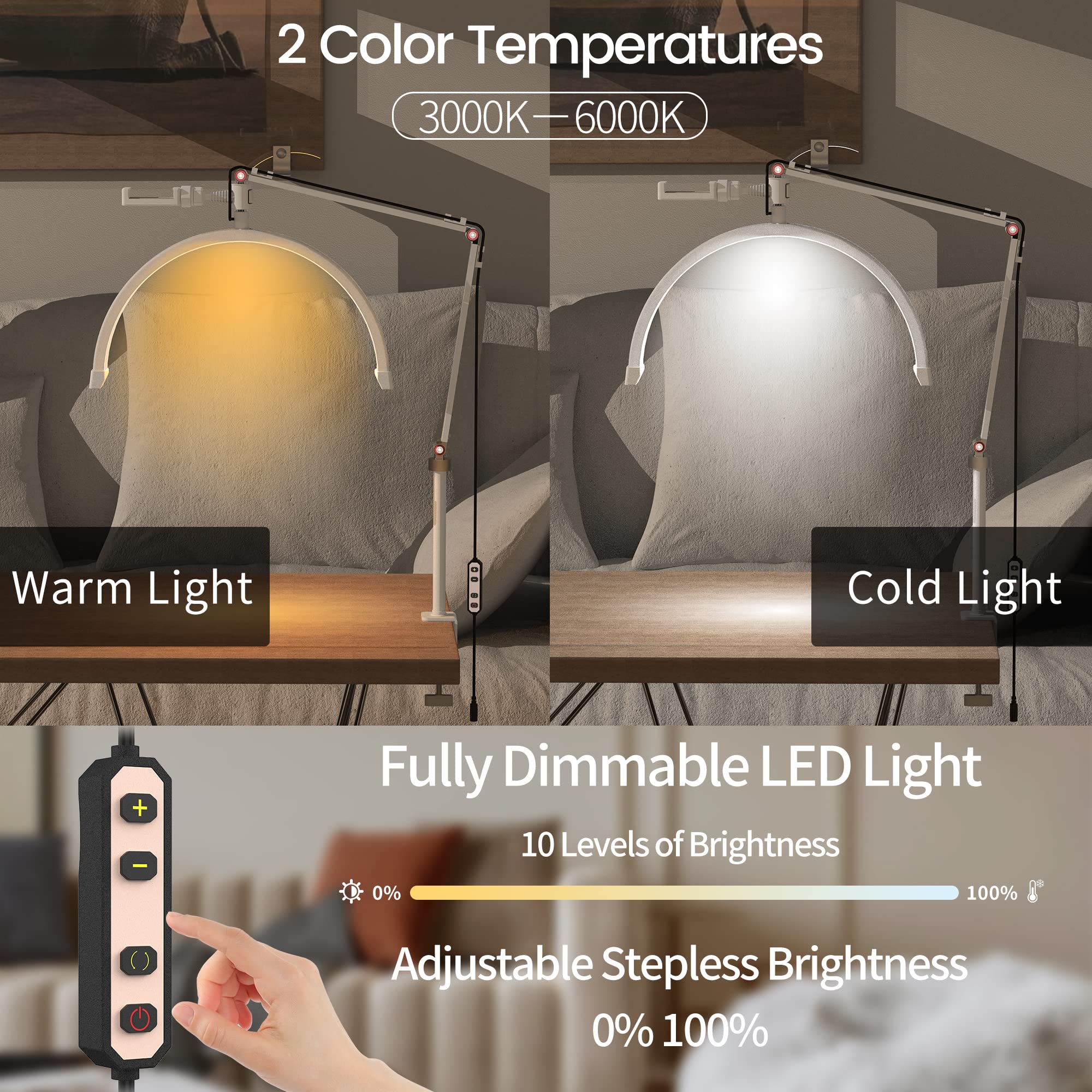 Snapklik.com : TopDirect Desk Lash Light, Lash Lamp Half Moon Lamp For ...