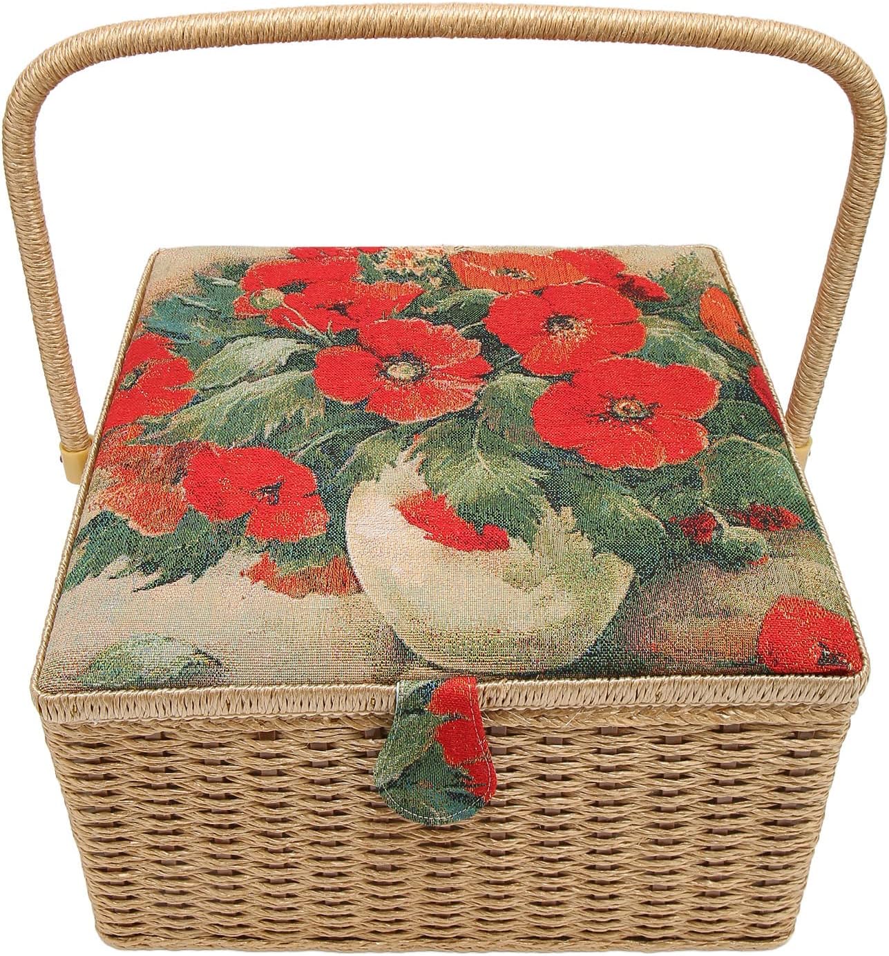 Amazon.com: Sewing Basket Large Capacity Lightweight Portable Sewing ...