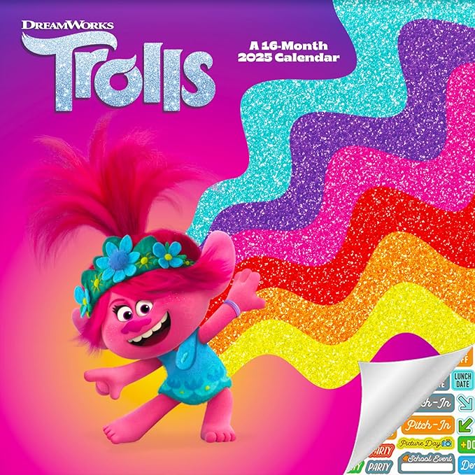 Amazon.com: Trolls Calendar 2025 - Deluxe 2025 Trolls Wall Calendar ...