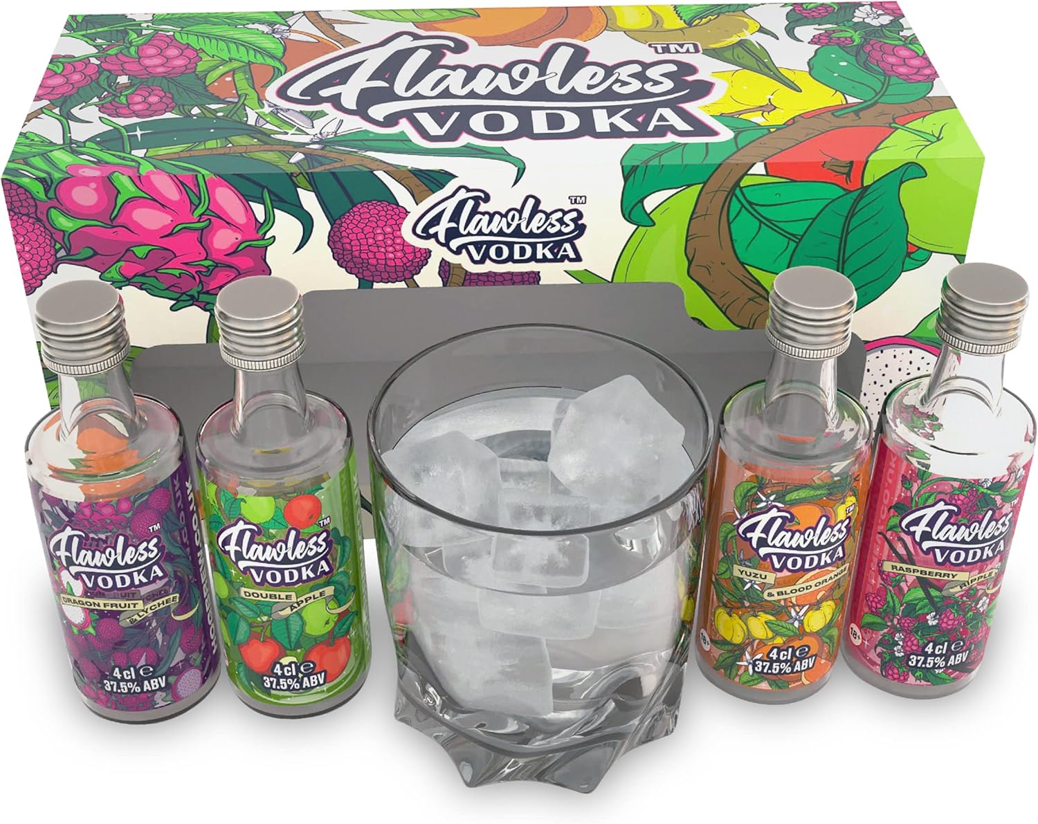 Hog Brew Flawless Vodka Miniature Gift Set Contains 37.5% ABV 4 x 4cl ...