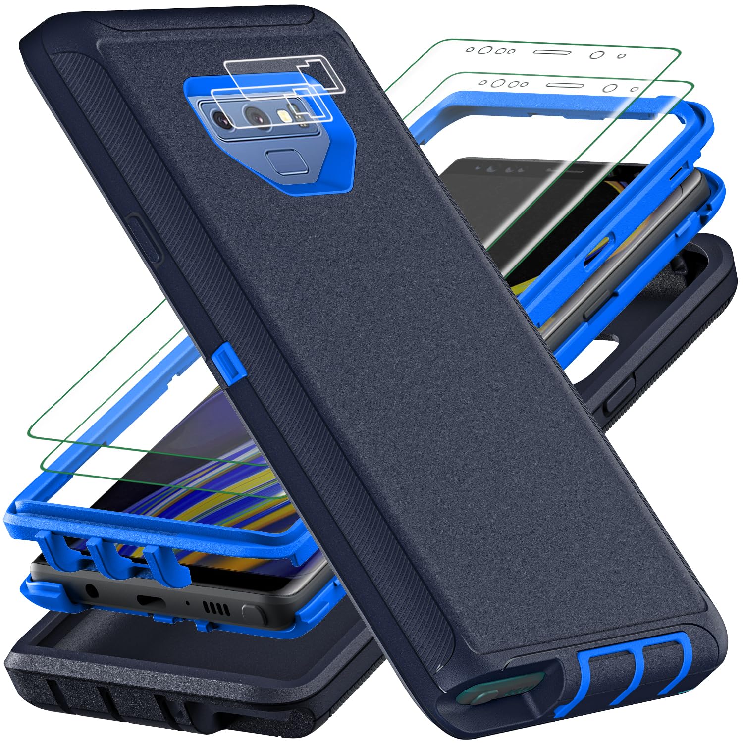 Amazon.com: YKHJKLEC for Samsung Galaxy Note 9 Case with 2Pcs [Self Healing Flexible TPU Screen ...