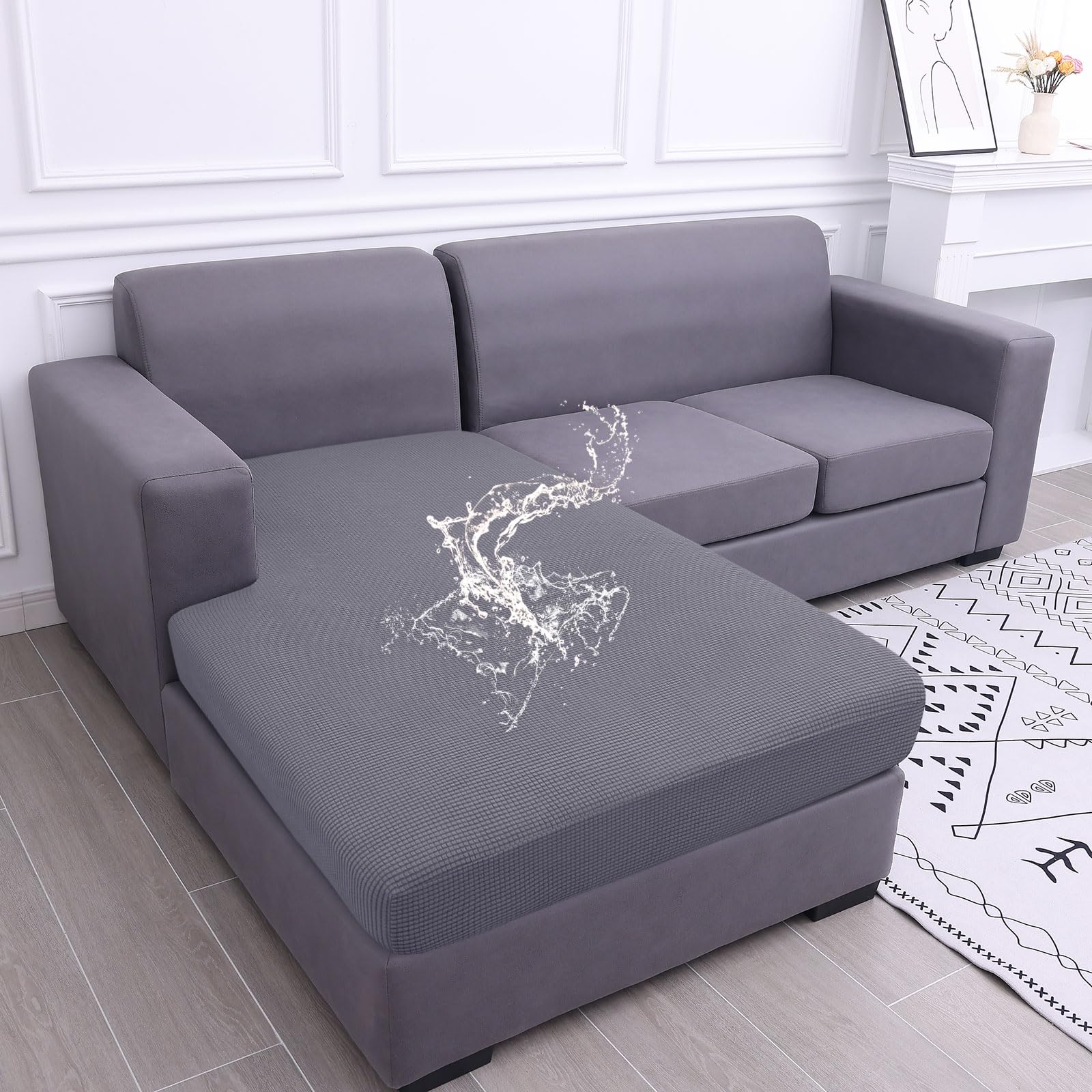 Amazon.com: hyha Waterproof Couch Cushion Covers, Sectional Couch ...