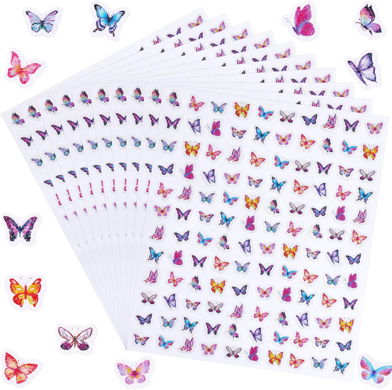 Amazon.com: Butterflies Stickers Party Supplies Pack ~ Over 160 ...