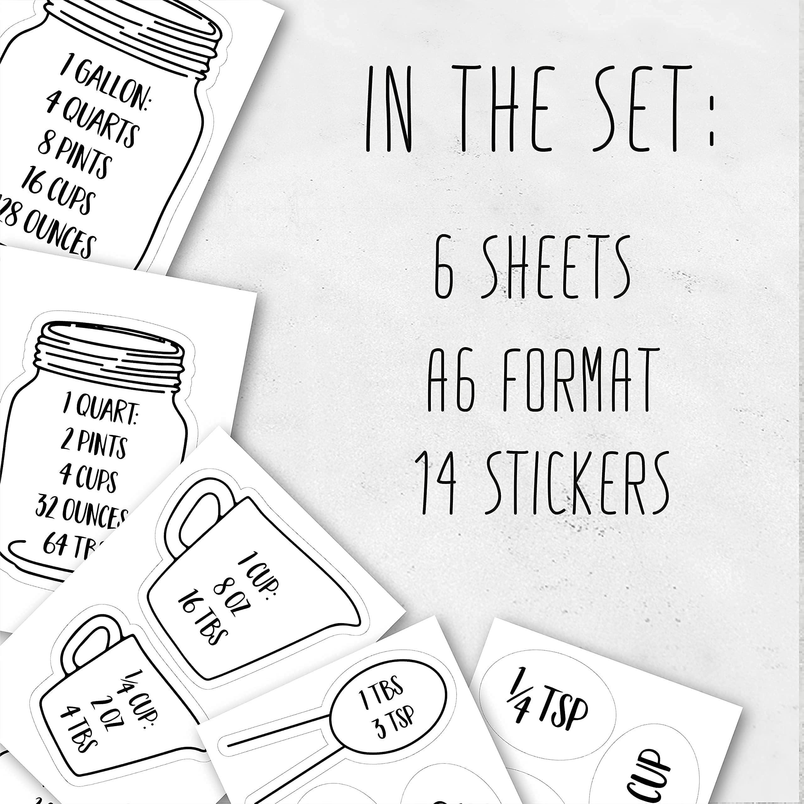Bulbacraft Measuring Cups Kitchen Stickers Cupboard Wall Decals For ...