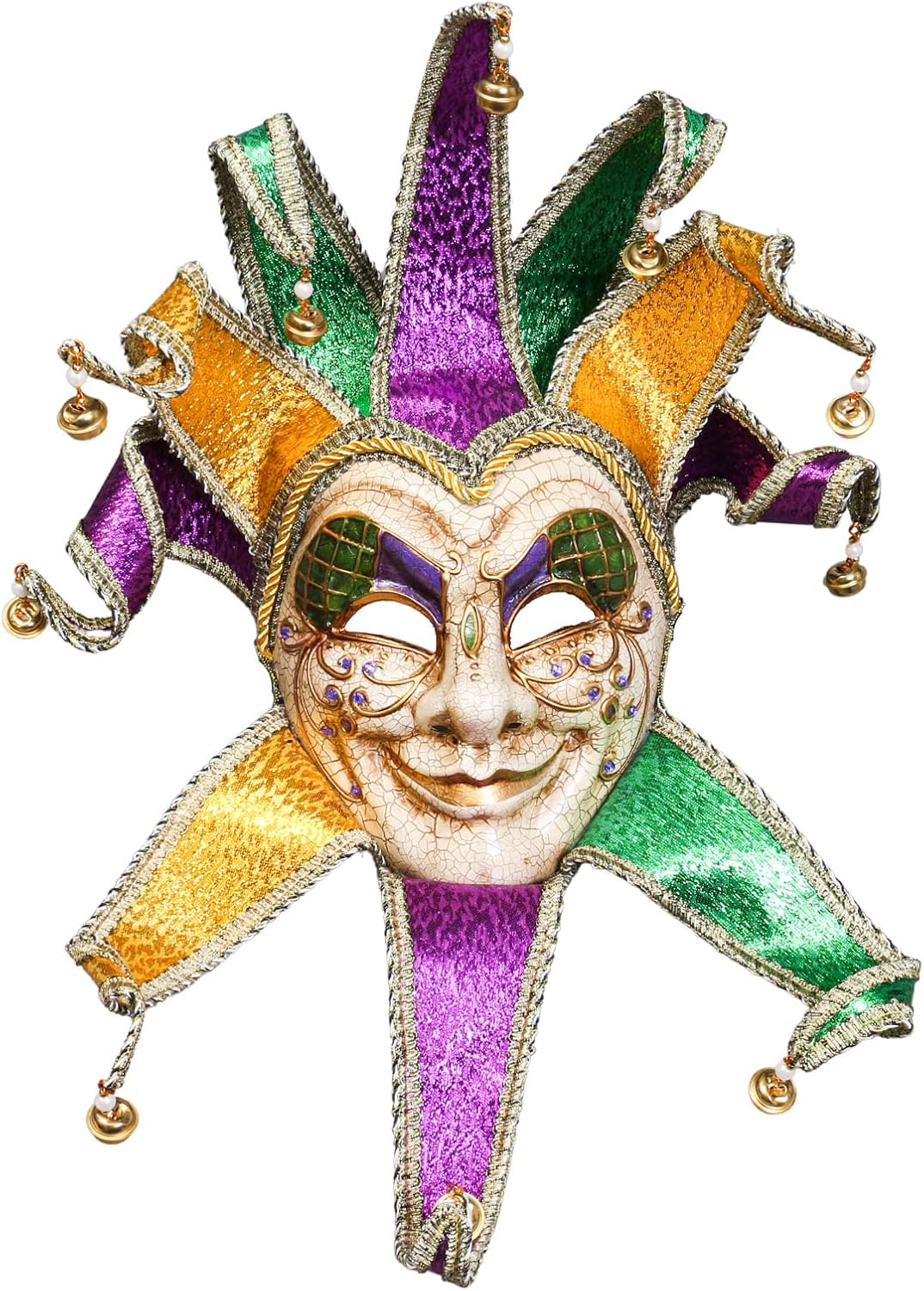 Amazon.com: ILOVEMASKS Colorful Full Face Jester Venetian Mardi Gras ...