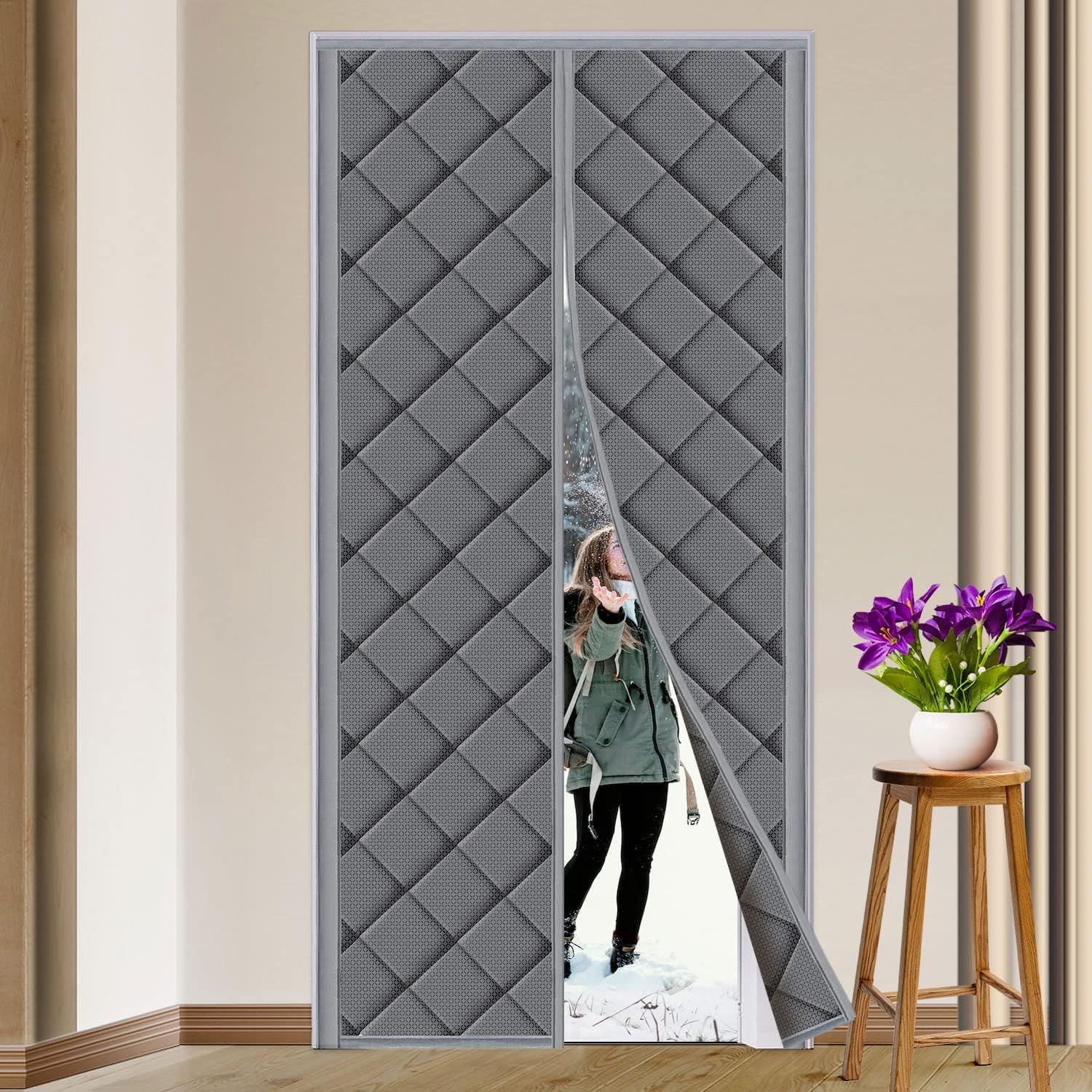 Magnetic Thermal Insulated Door Curtain Fits Door Size 36" x 82 ...