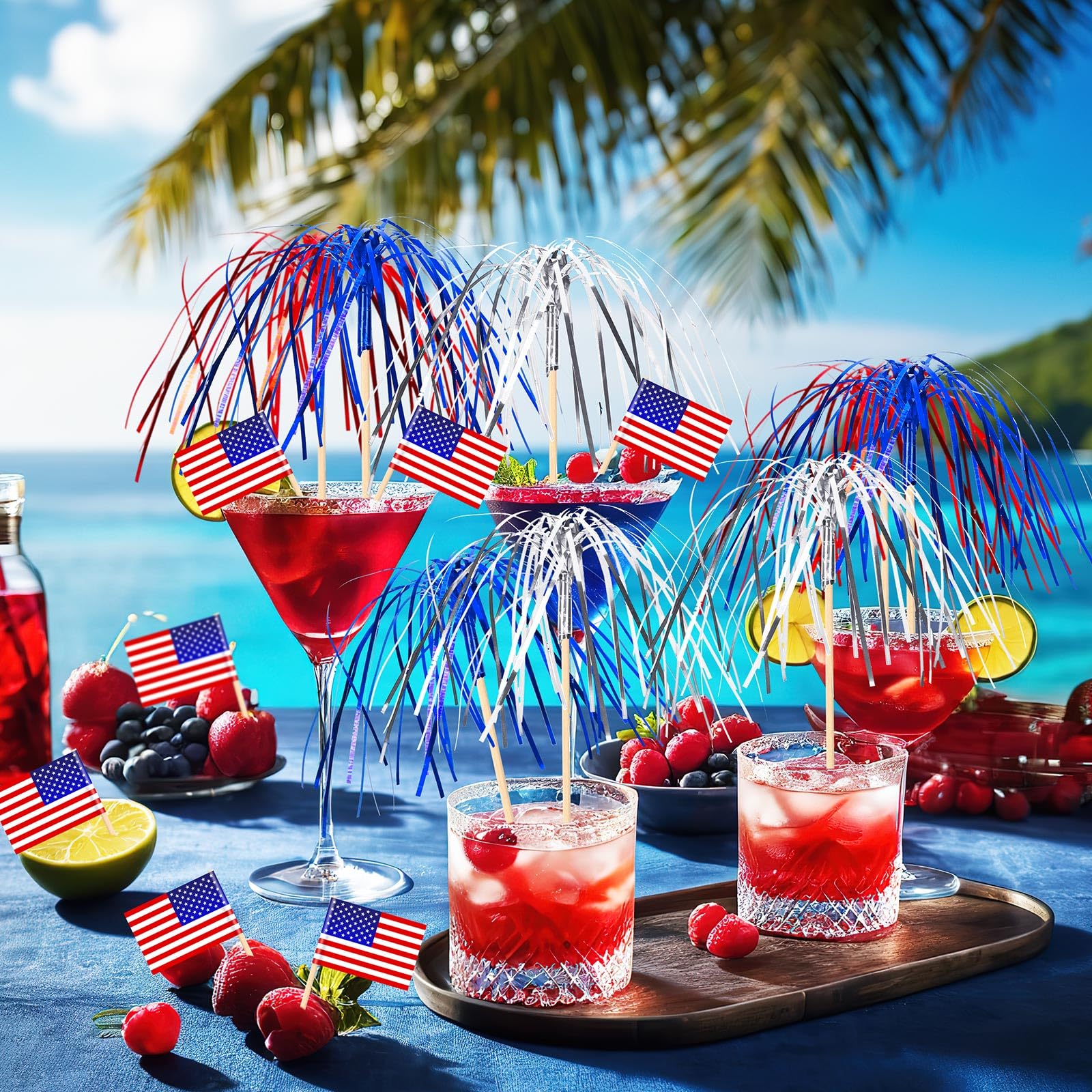 Snapklik.com : 200Pcs 4th Of July Cupcake Toppers, Patriotic Firework ...