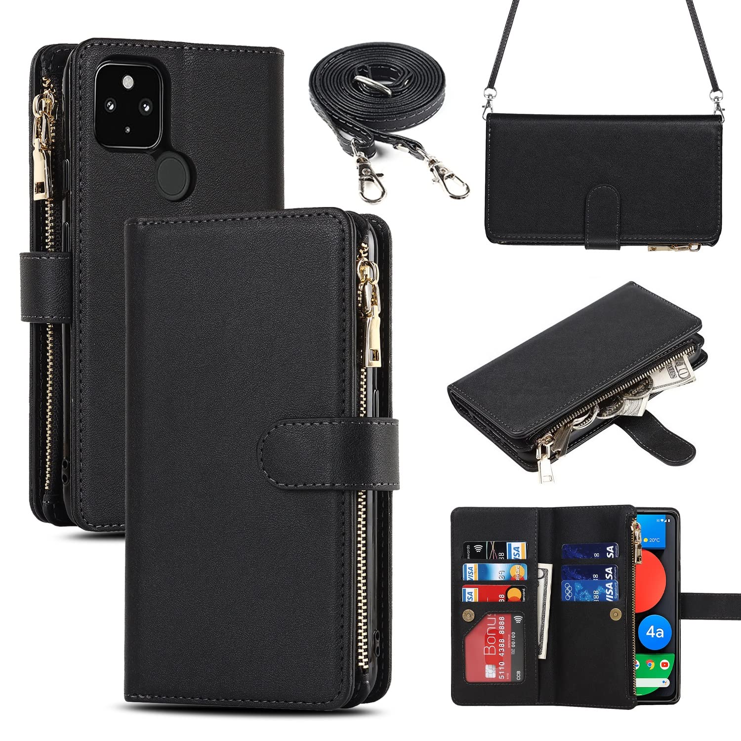 Amazon.com: iCoverCase for Google Pixel 4a 5G Wallet Case with Card ...