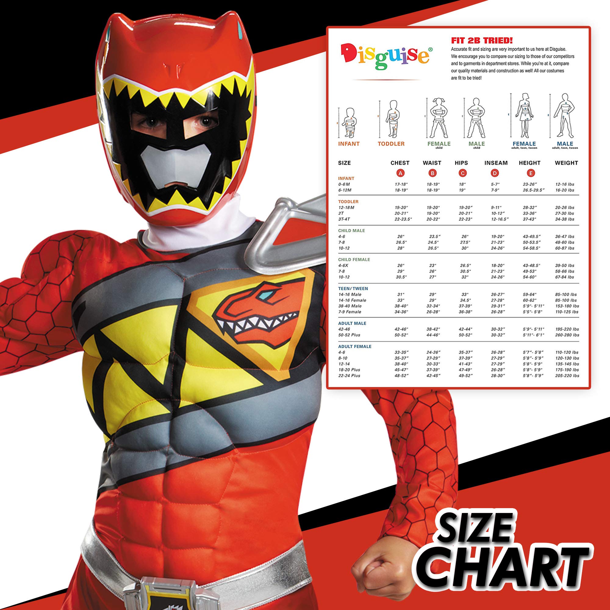 Snapklik.com : Power Rangers Muscle Costume For Boys Red Dino Charge ...