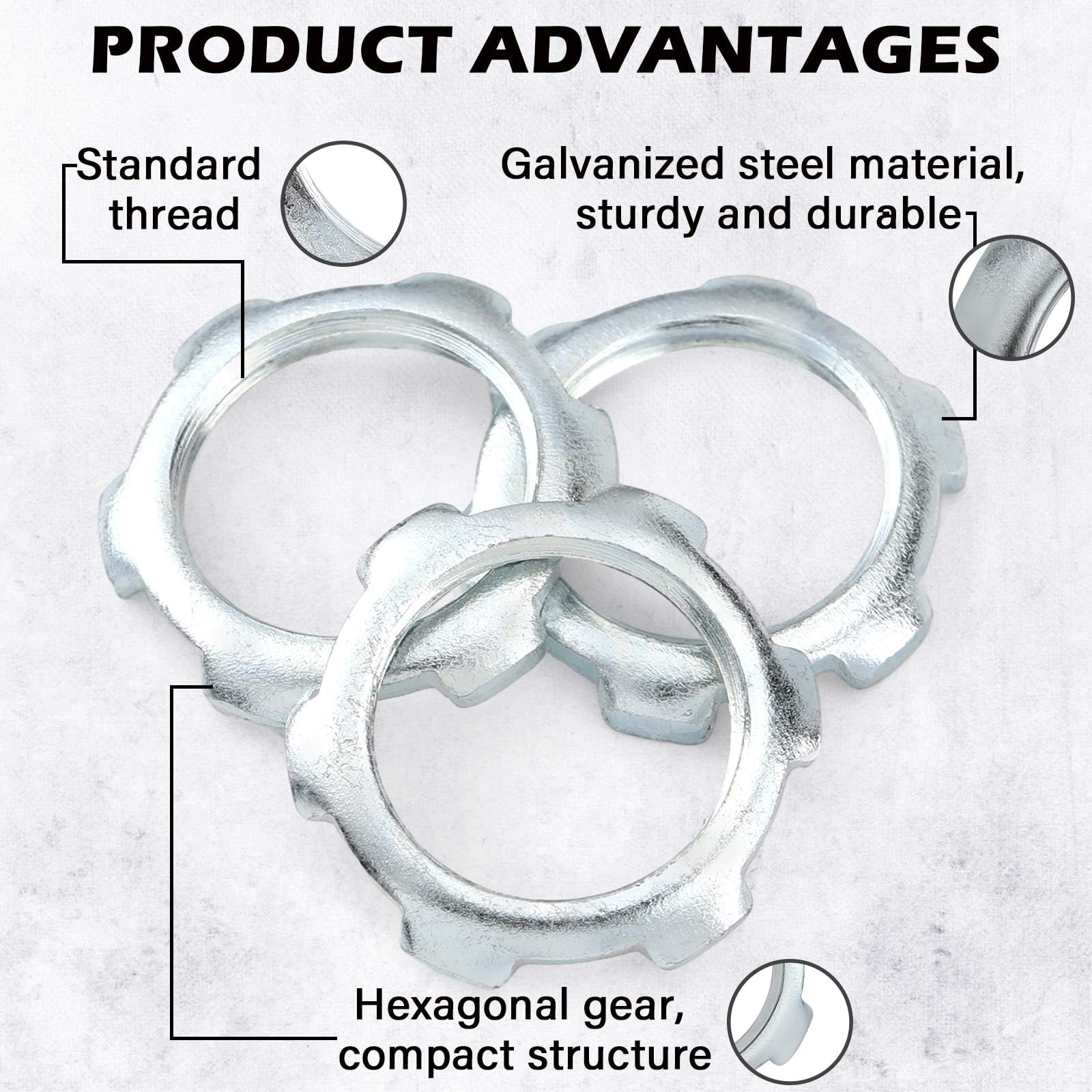 Snapklik.com : Yaocom 50 Pcs Electrical Conduit Lock Nut Rigid Lock Nut ...
