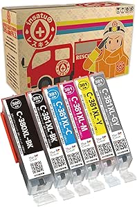 Amazon.co.jp: BCI-381XL+380XL/6MP 全色大容量 キヤノン用 互換インクカートリッジ 残量表示あり 最新ICチップ WEB説明書付き insatuのレスキュー製 ...