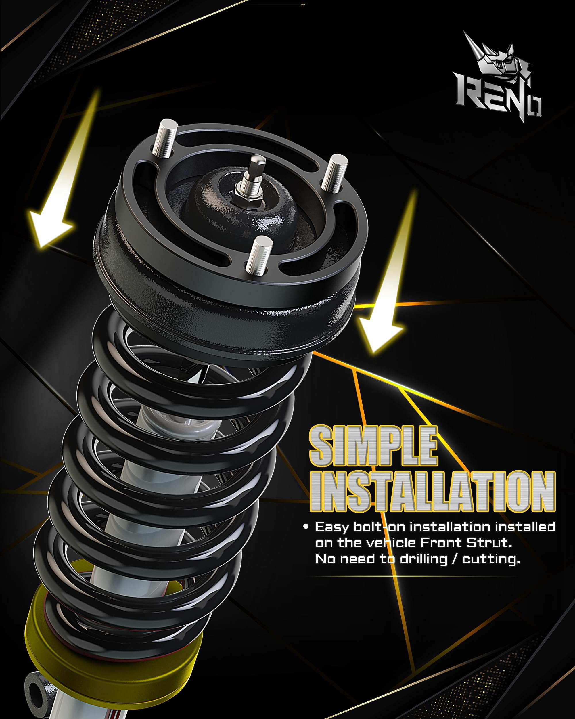 Snapklik.com : RENO 1.5" Front Leveling Kit Strut Lift Spacers ...