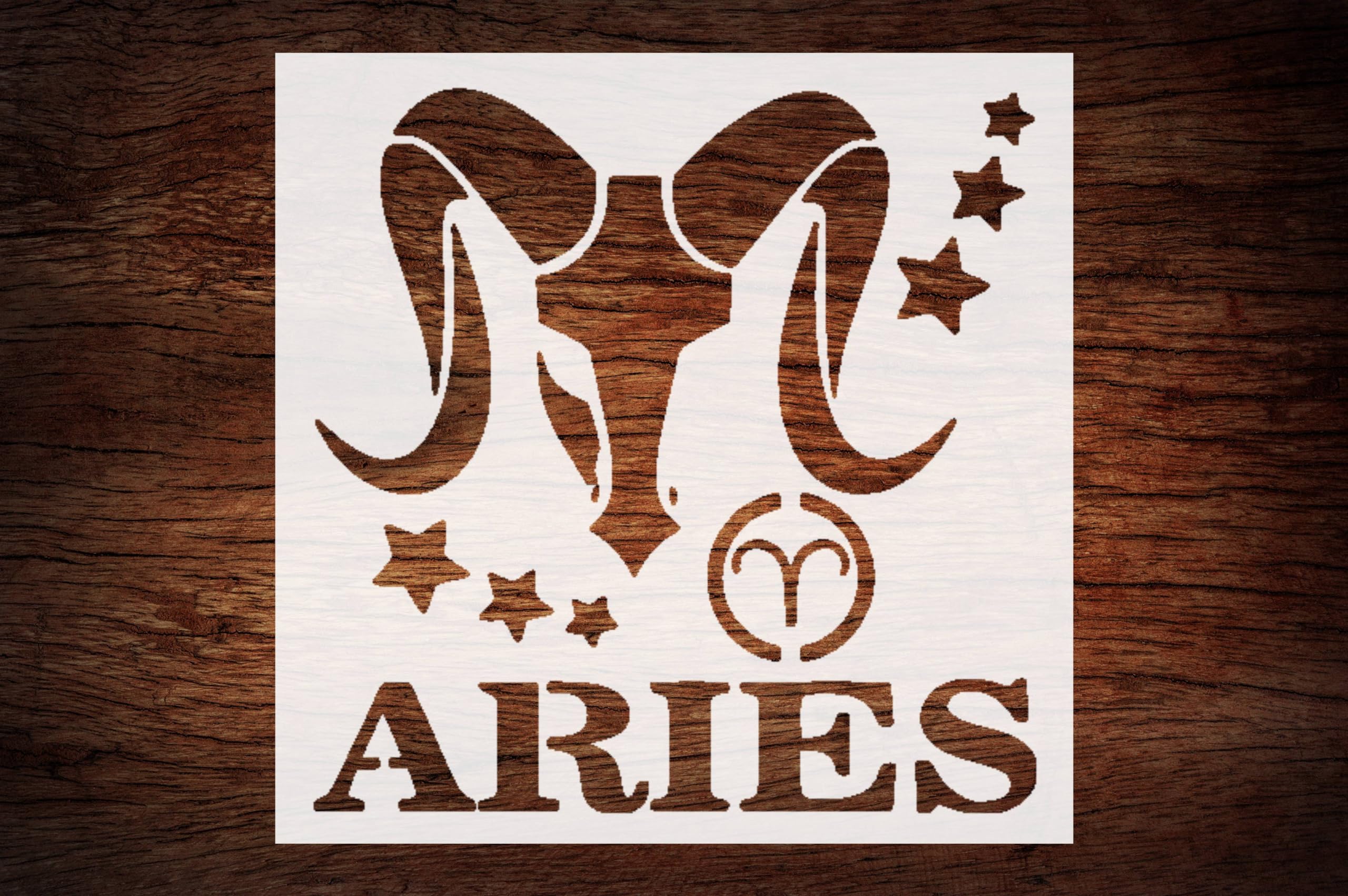 Amazon.com : Custom Aries Zodiac Sign Symbol Stencil 5.5" x 5.5 ...